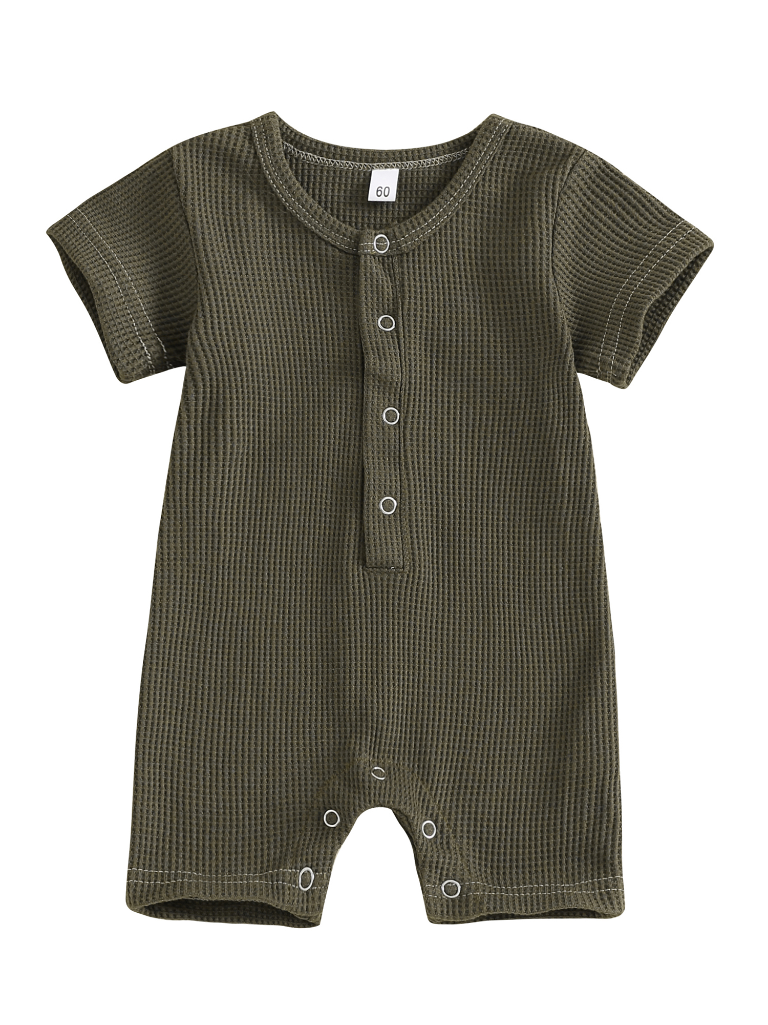 FEORJGP Infant Baby Boys Waffle Jumpsuit 0 3M 6M 9M 12M Newborn Short ...