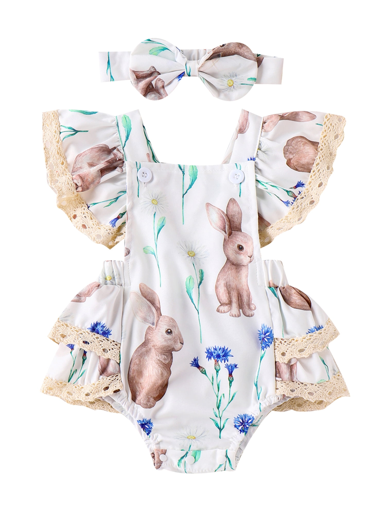 Customer reviews for FEORJGP Infant Baby Girl Easter Outfits Newborn 2 Piece Summer Clothes Set ...