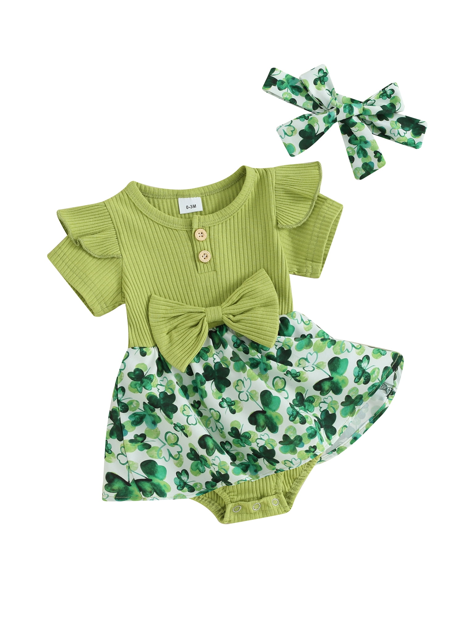 FEORJGP Infant Baby Girl Irish Festivals Jumpsuit Newborn Short Sleeve ...