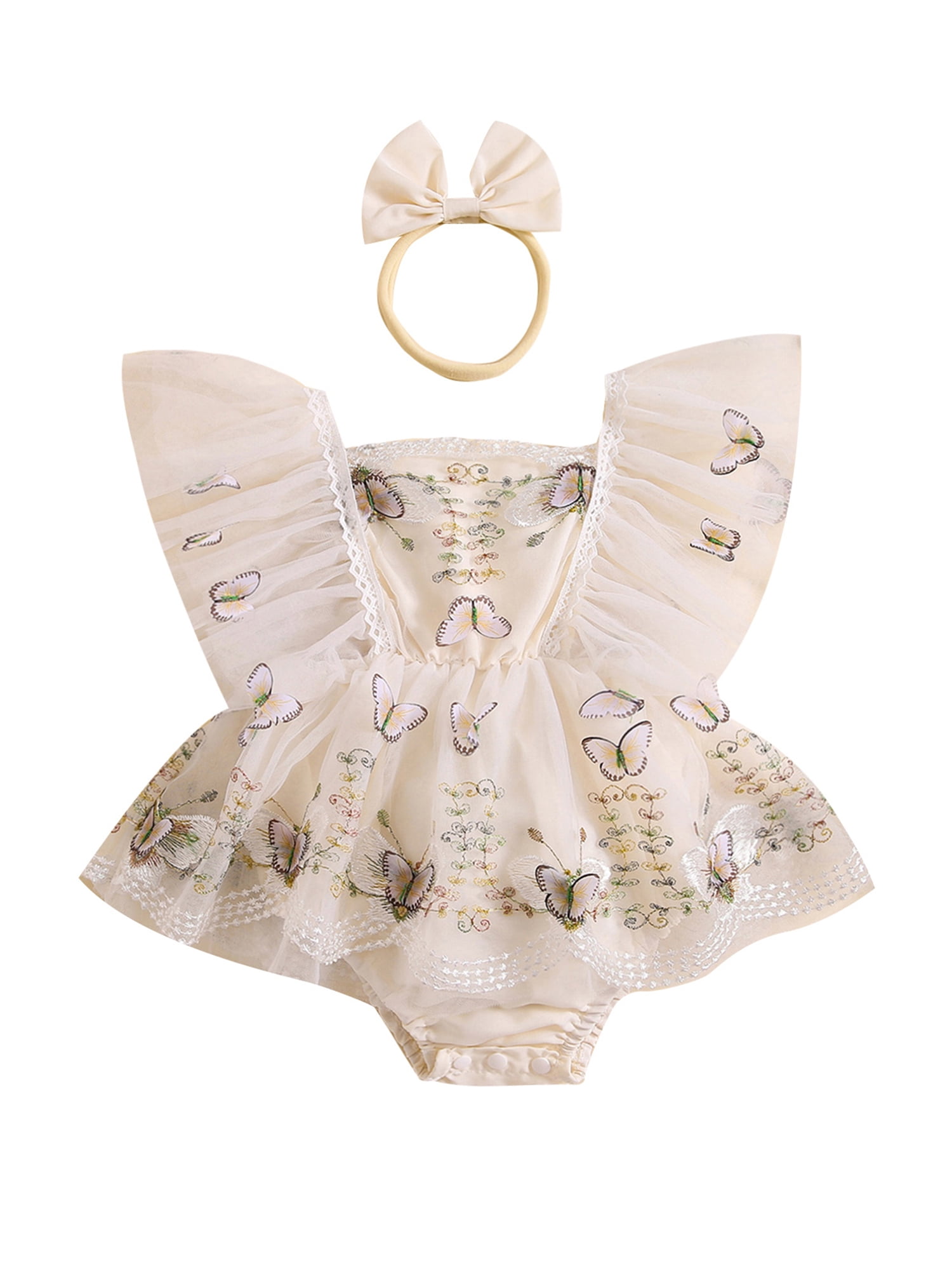 FEORJGP Infant Baby Girls Princess Rompers Dress 3M 6M 12M 18M Newborn ...