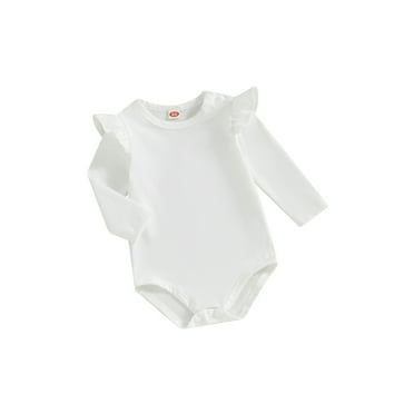 PULLIMORE Newborn Infant Baby Girls Clothes Long Flared Sleeve Romper Jumpsuit Bodysuit for 0-26 ...