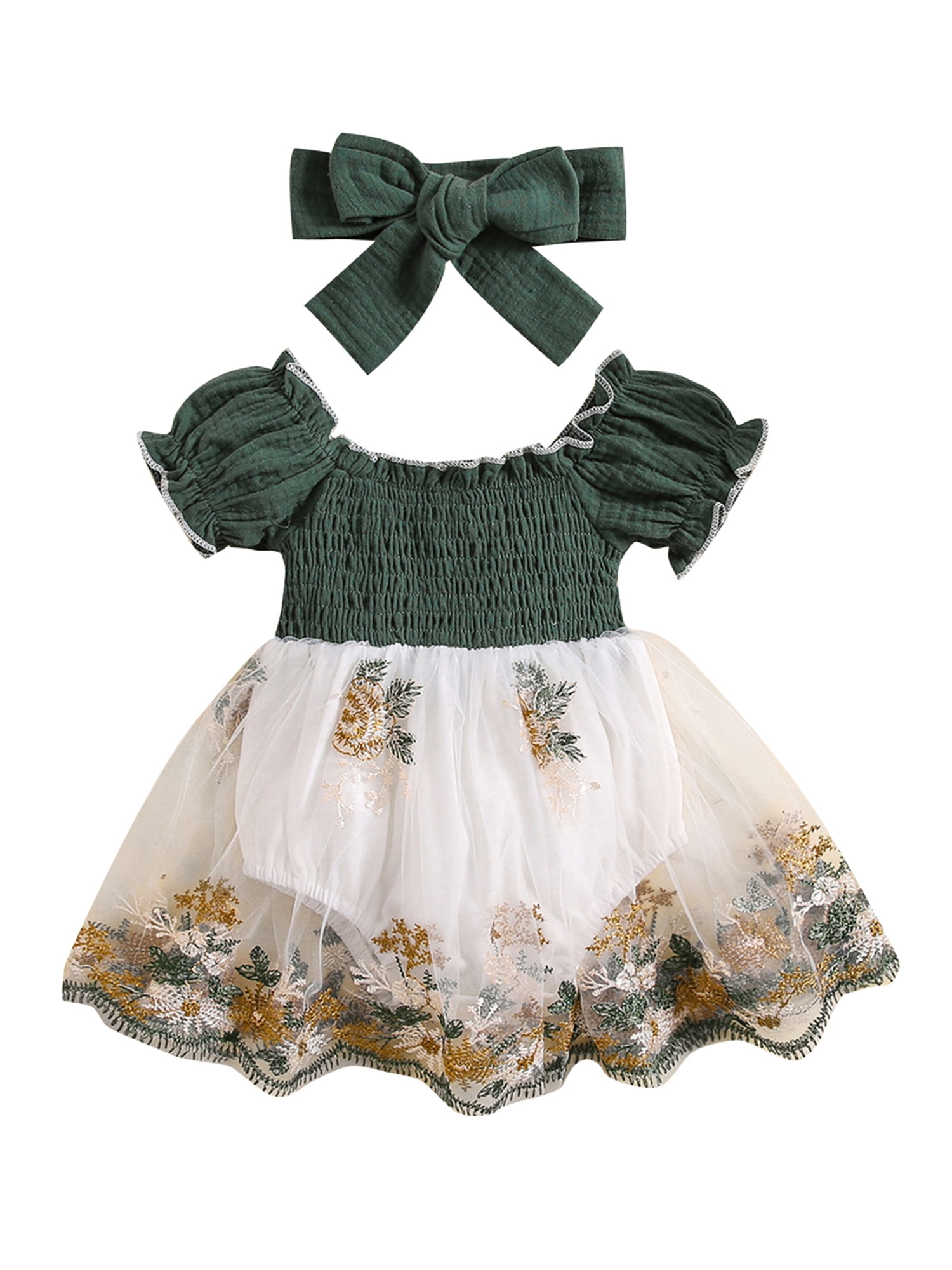 FEORJGP Infant Girl Princess Outifit Newborn Baby 2 Piece Set Square ...