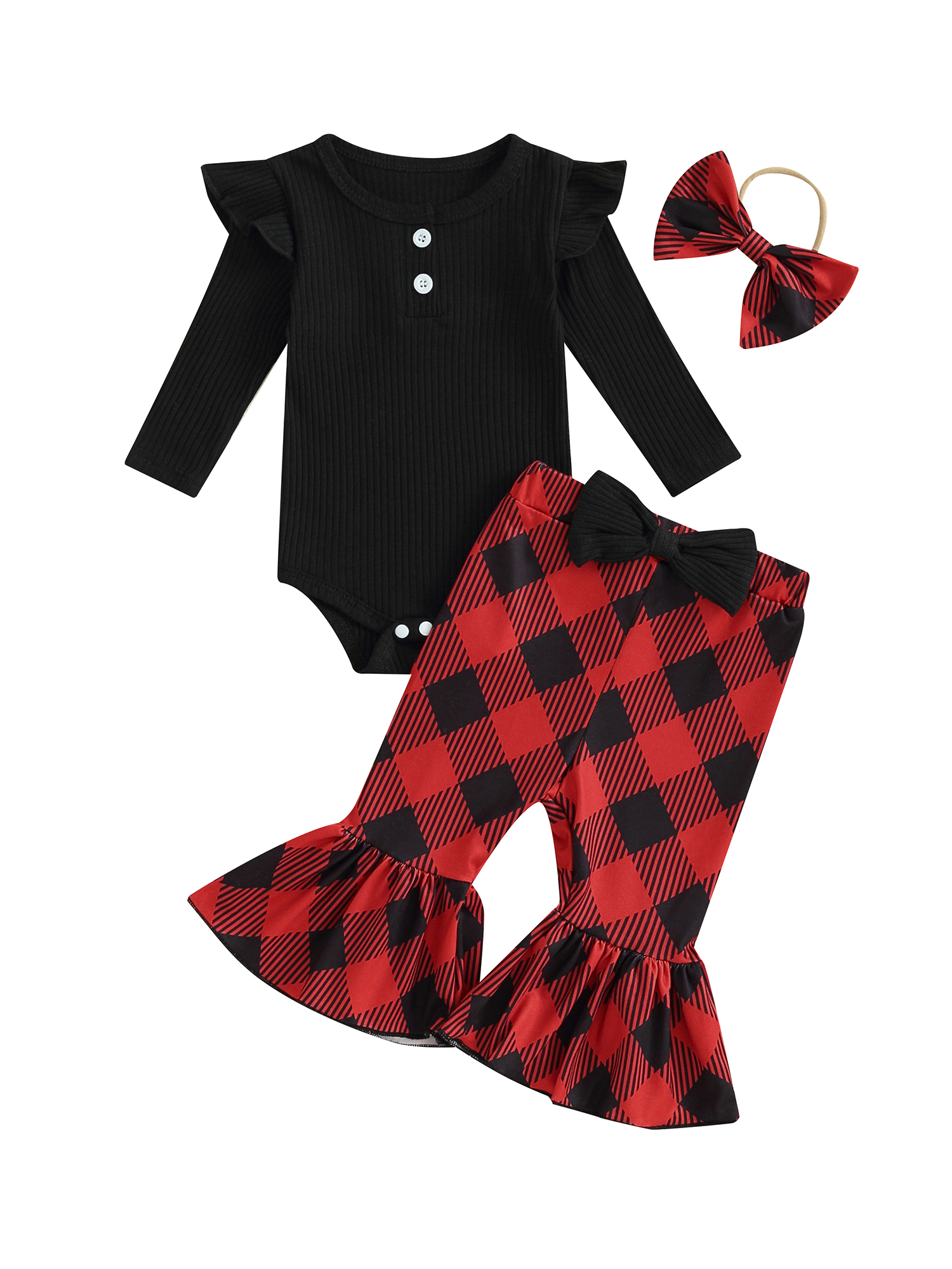FEORJGP Infant Newborn Baby Girls Fall Outfit Long Sleeve Romper Crew ...