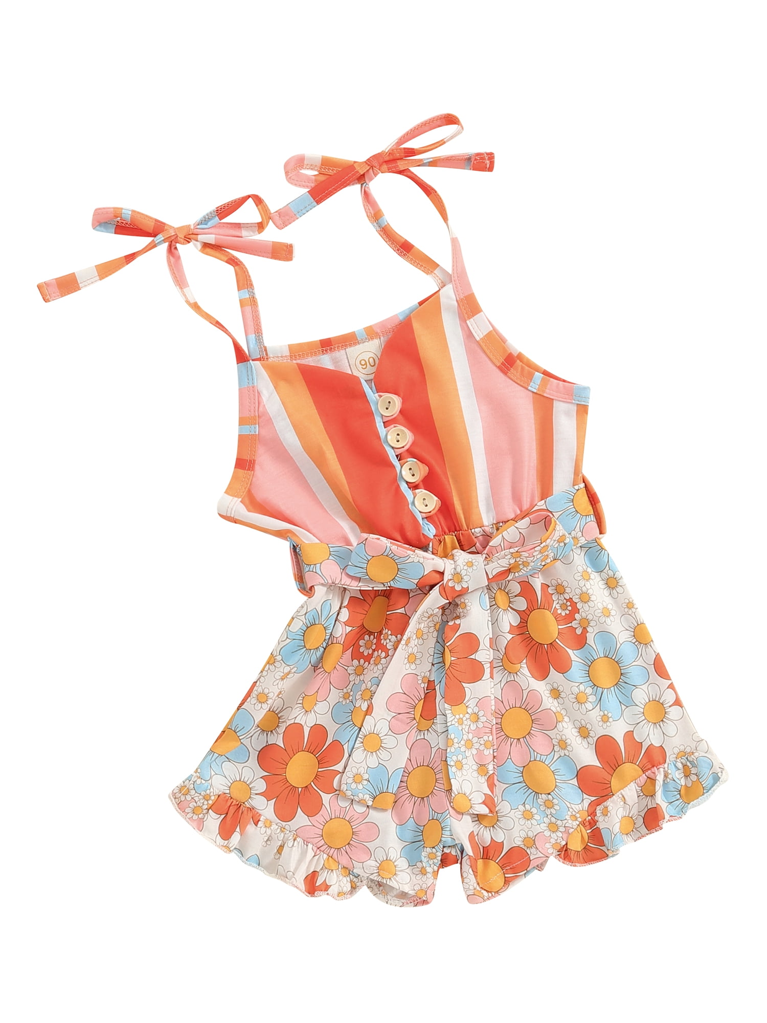 FEORJGP Kid Girls Jumpsuit Toddler 1-5Y Sleeveless Bodysuit Infant ...