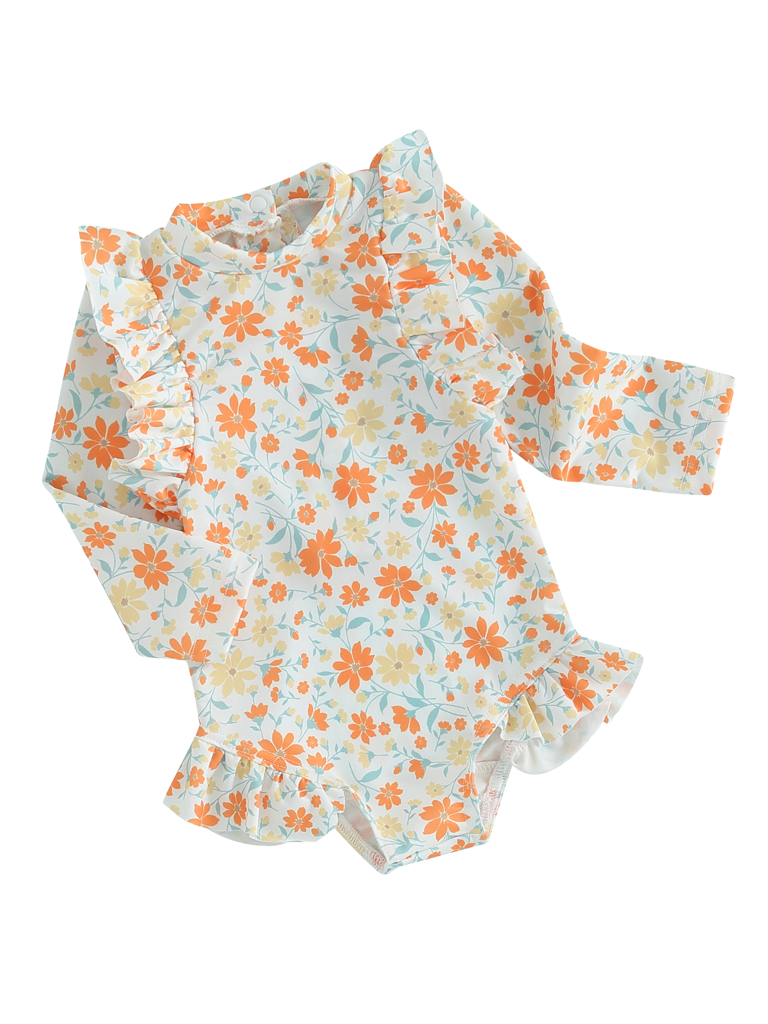 FEORJGP Kids Girls Summer Bikini Toddler Button Swimwear Long Sleeve ...