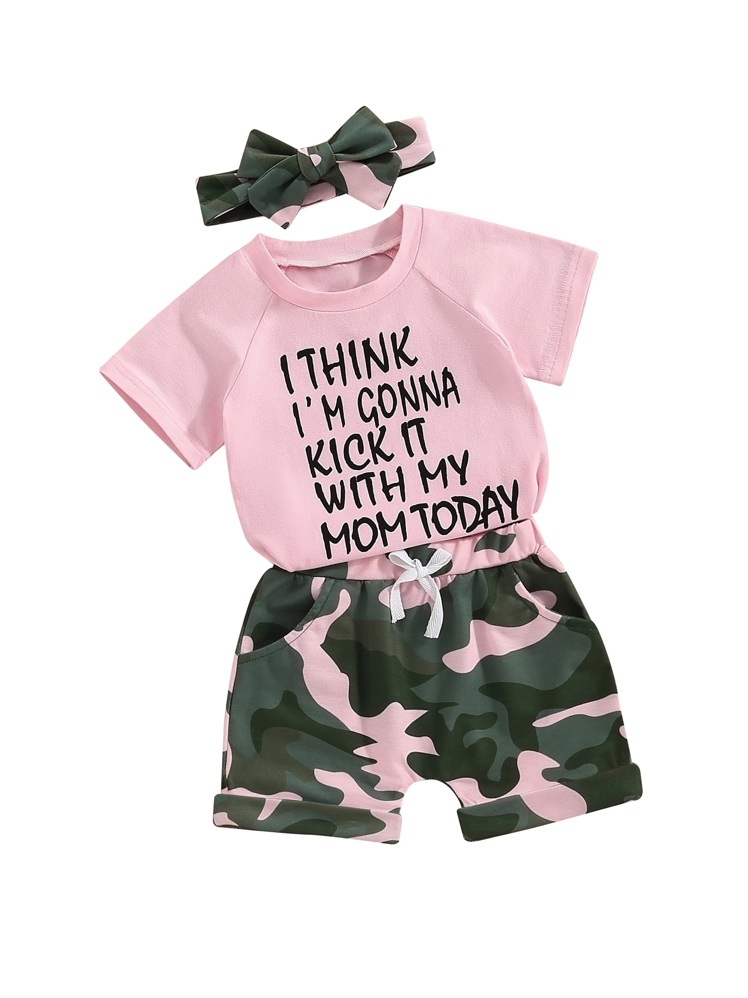 FEORJGP Little Girl Summer Daily Clothes Kids Baby 6M 1T 2T 3T 4T Short Sleeve T-shirt Crew Neck ...