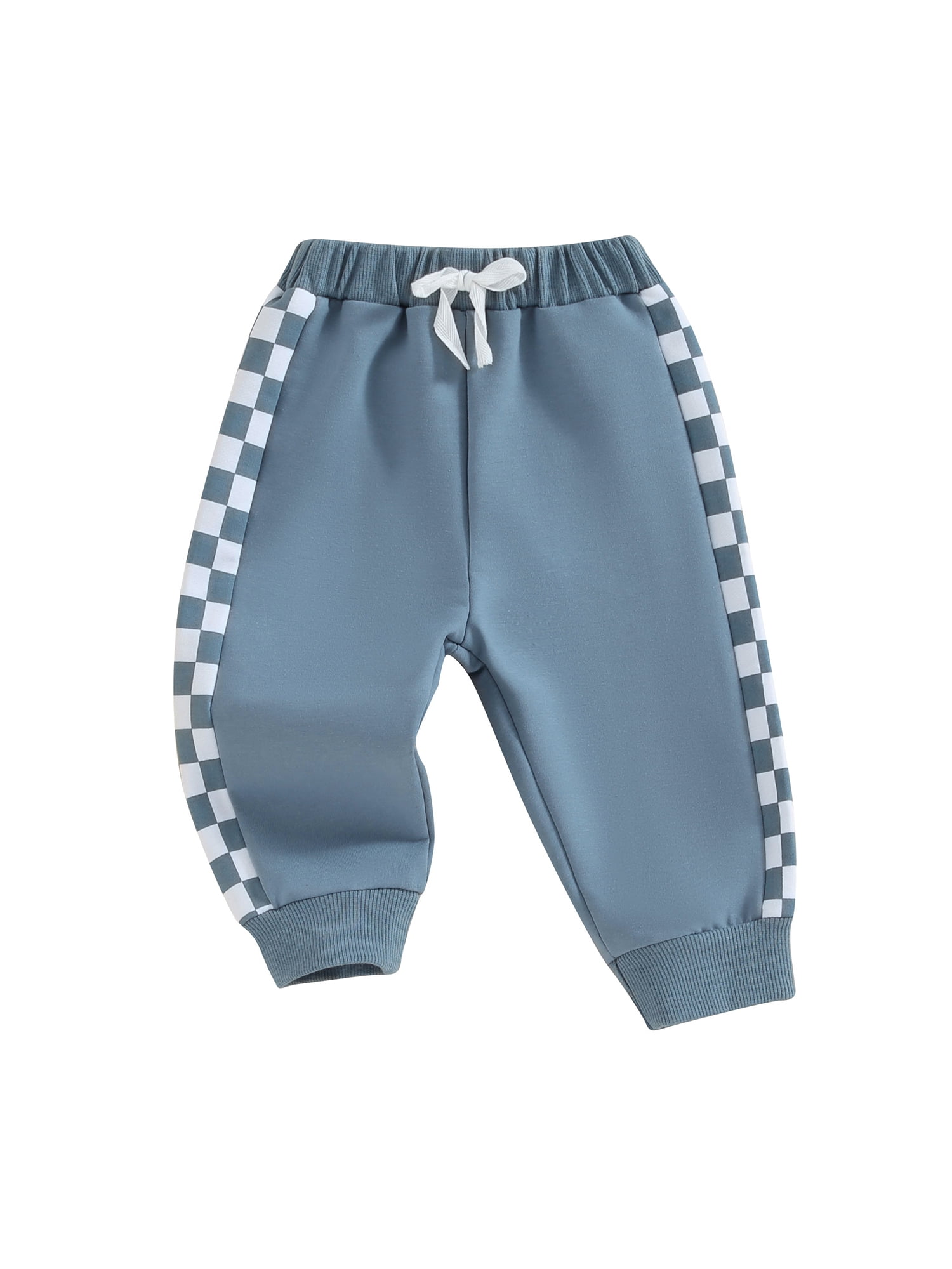 FEORJGP Toddler Baby Boy Long Sweatpants Infant Checkerboard Patchwork ...