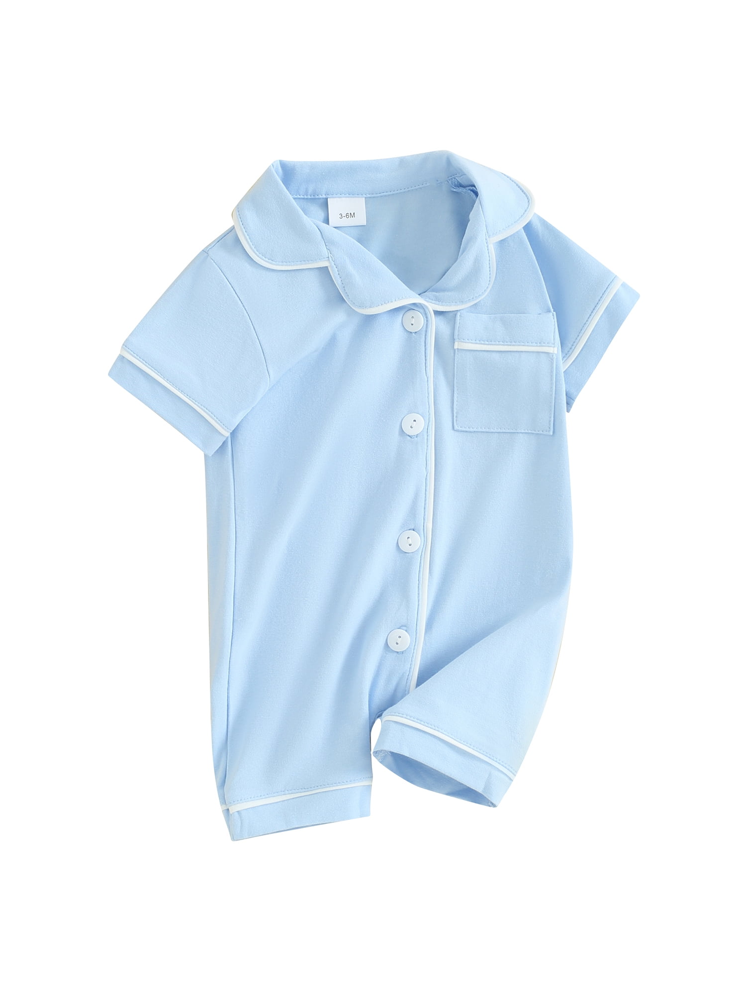 FEORJGP Toddler Baby Boys Girls Pajamas Rompers 0-2Y Infant Turn-Down ...