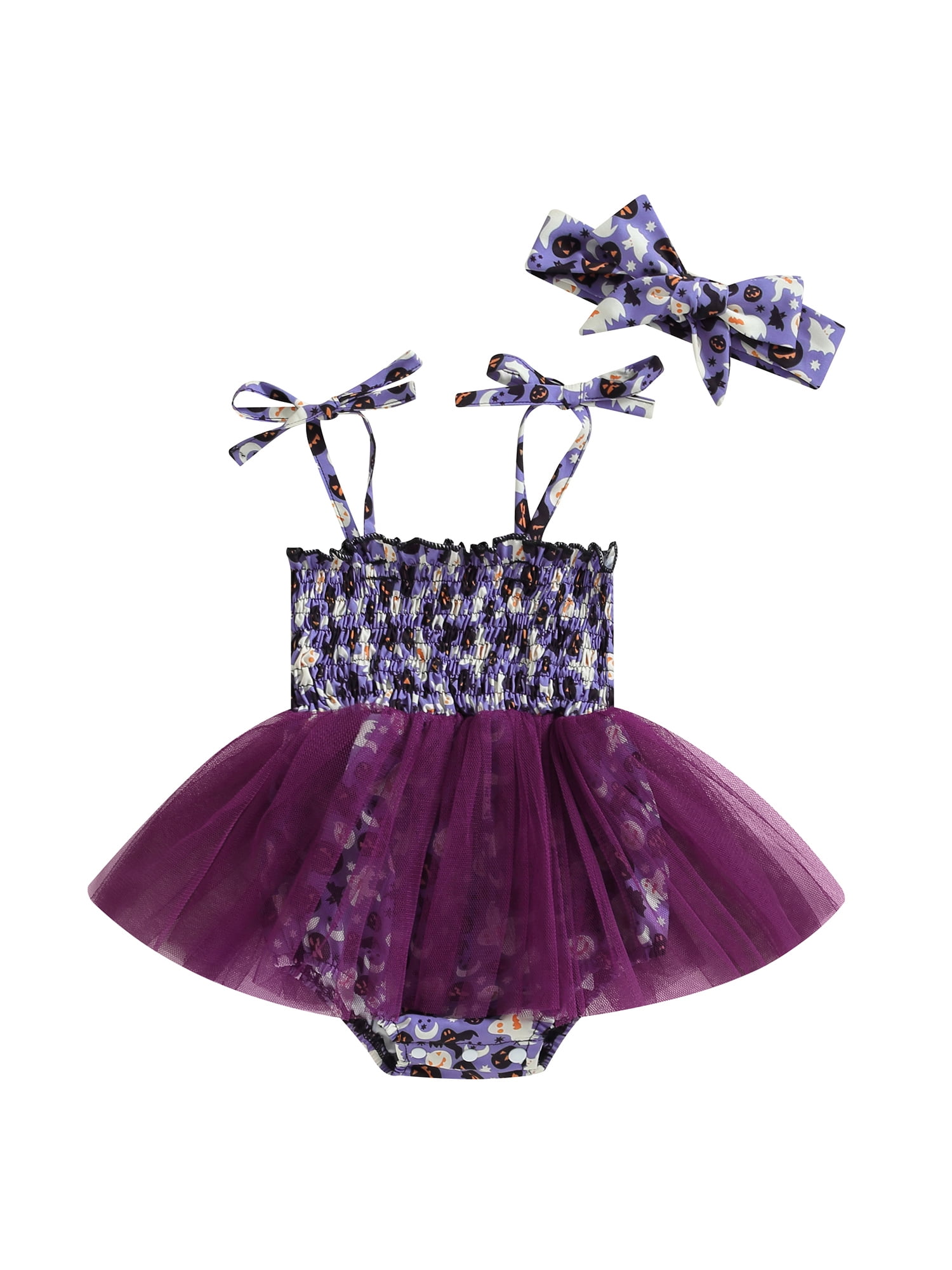 FEORJGP Toddler Baby Girl Halloween Romper Dress Outfits 3M 6M 12M 18M 24M Infant Sleeveless ...