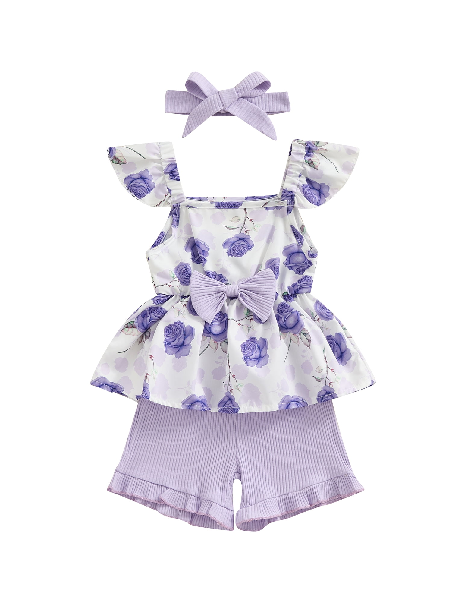 FEORJGP Toddler Baby Girl Summer Outfits 3M 6M 1T 2T 3T Infant Fly ...