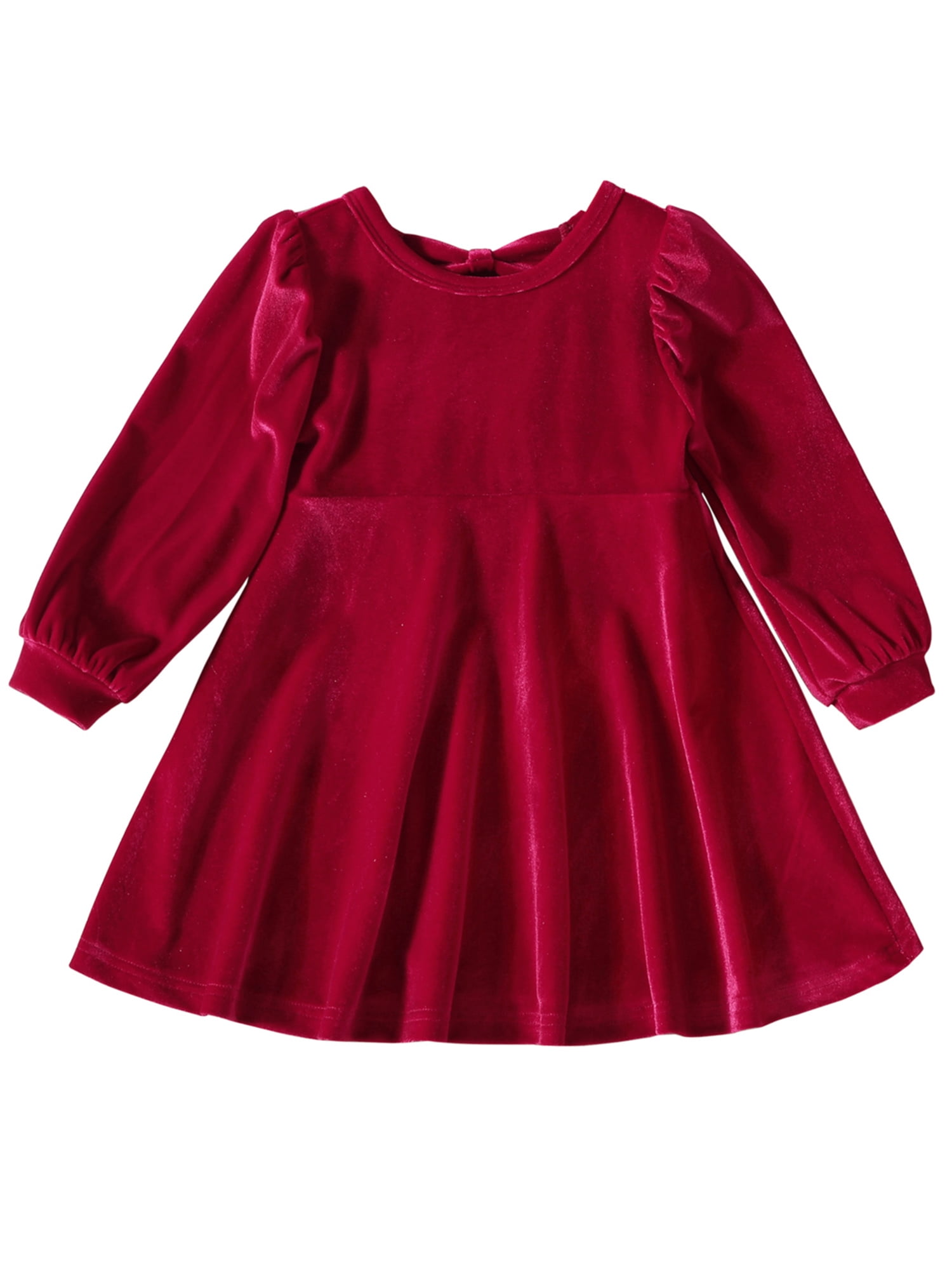 FEORJGP Toddler Baby Girl Velvet Dress Infant Fall Princess Dress Long ...