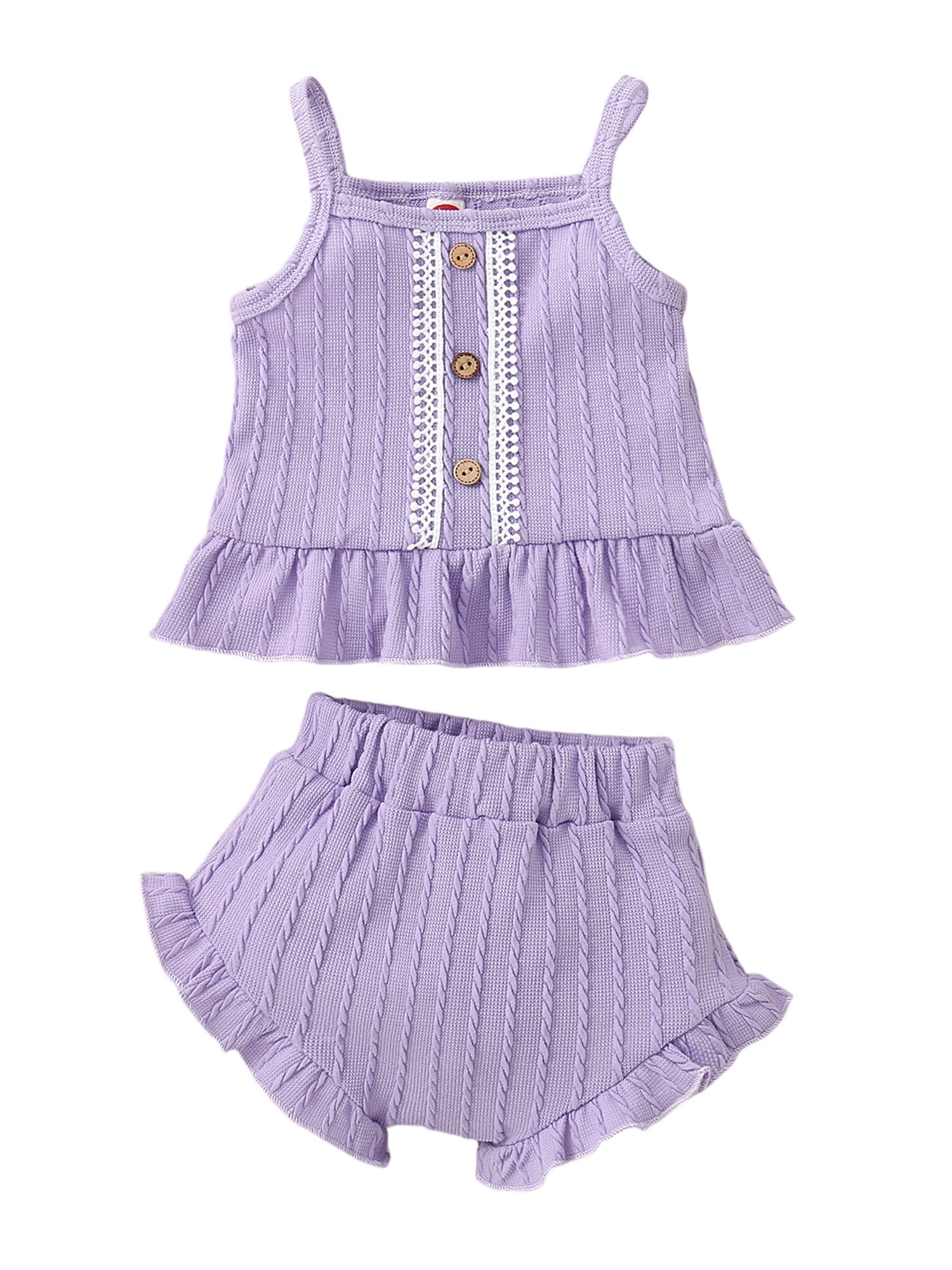 FEORJGP Toddler Baby Girls 2PCS Outfits Little Girls Sleeveless ...