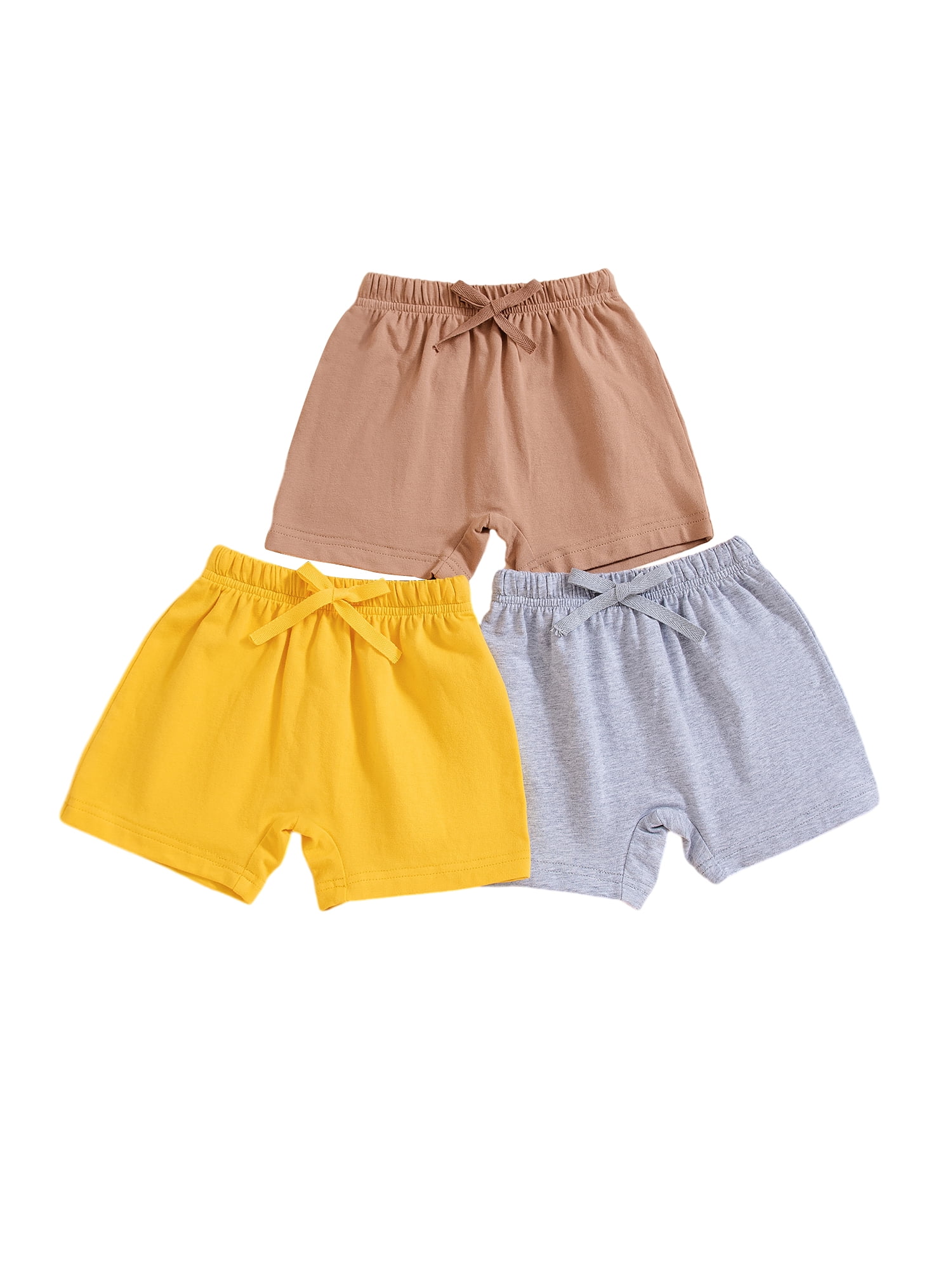 FEORJGP Toddler Boys Girls Summer Shorts 3M 6M 1T 2T 3T Pack of 3 Solid ...