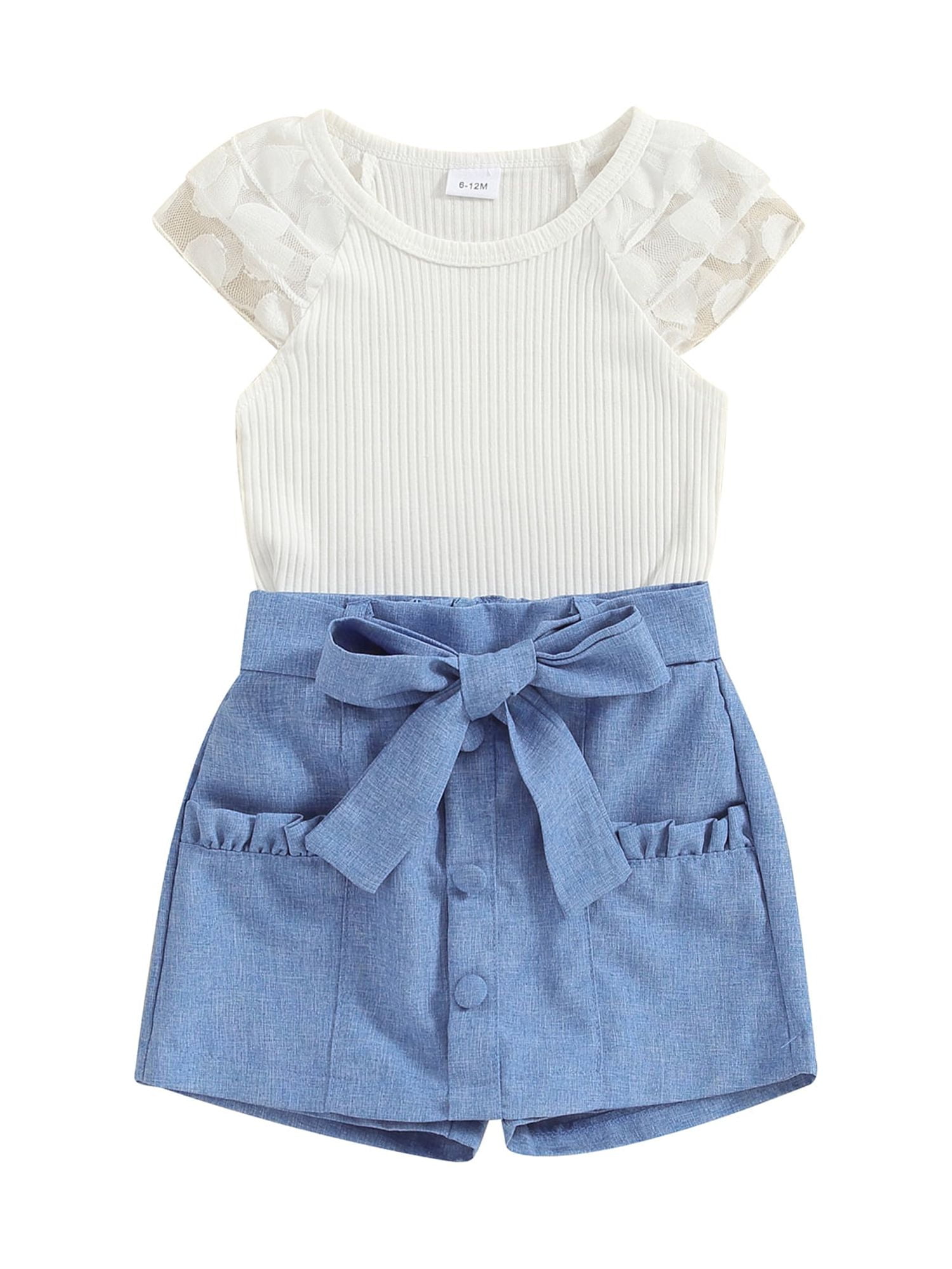 FEORJGP Toddler Girl Summer Simply Clothes 6M 1T 2T 3T 4T Kids Lace ...