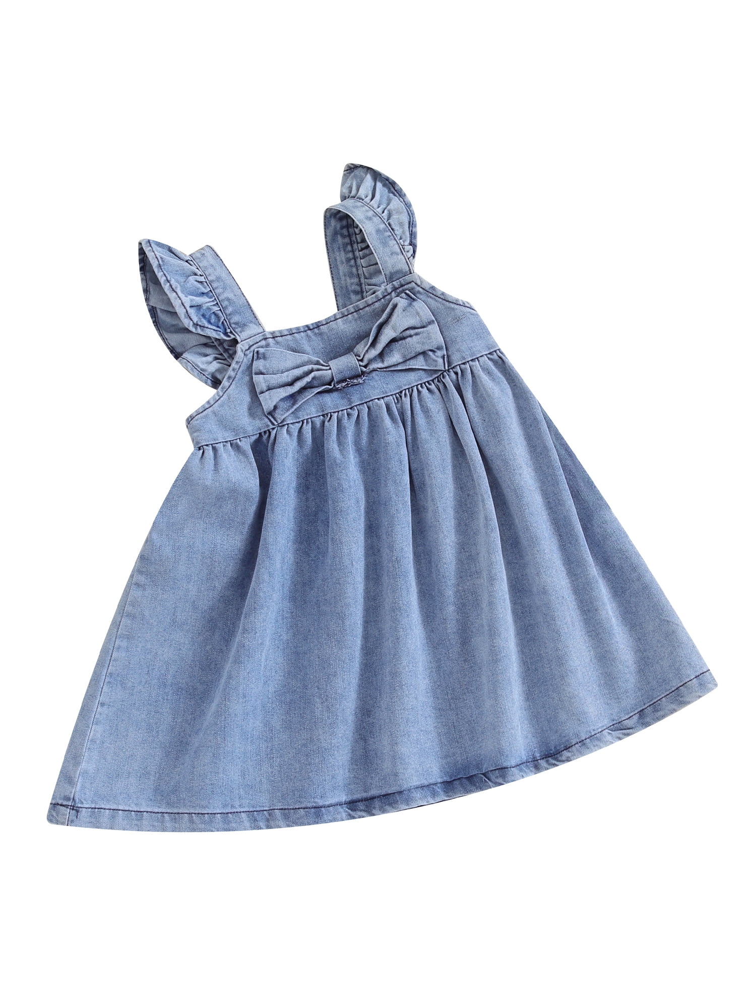 FEORJGP Toddler Girls Denim Dress Infant Baby Sleeveless A-Line Dress ...