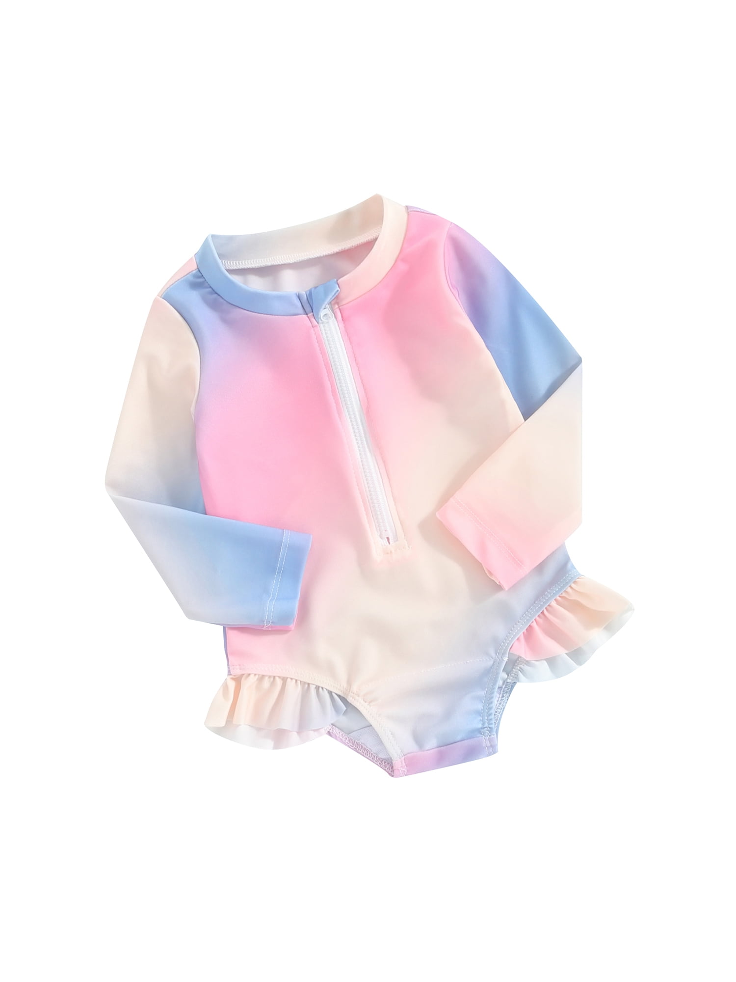 FEORJGP Toddler Girls Rash Guard Swimsuits 6M 1T 2T 3T 4T Long Sleeve ...