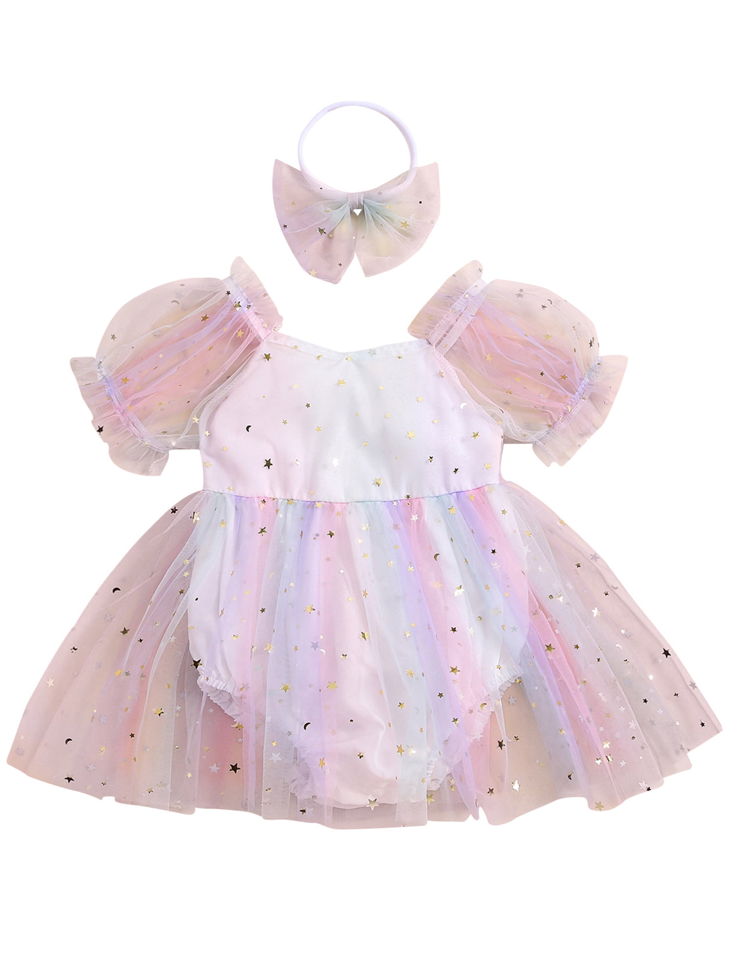 FEORJGP Toddlers Baby Girl 2Pcs Fall Outfits Infant Short Puff Sleeve ...