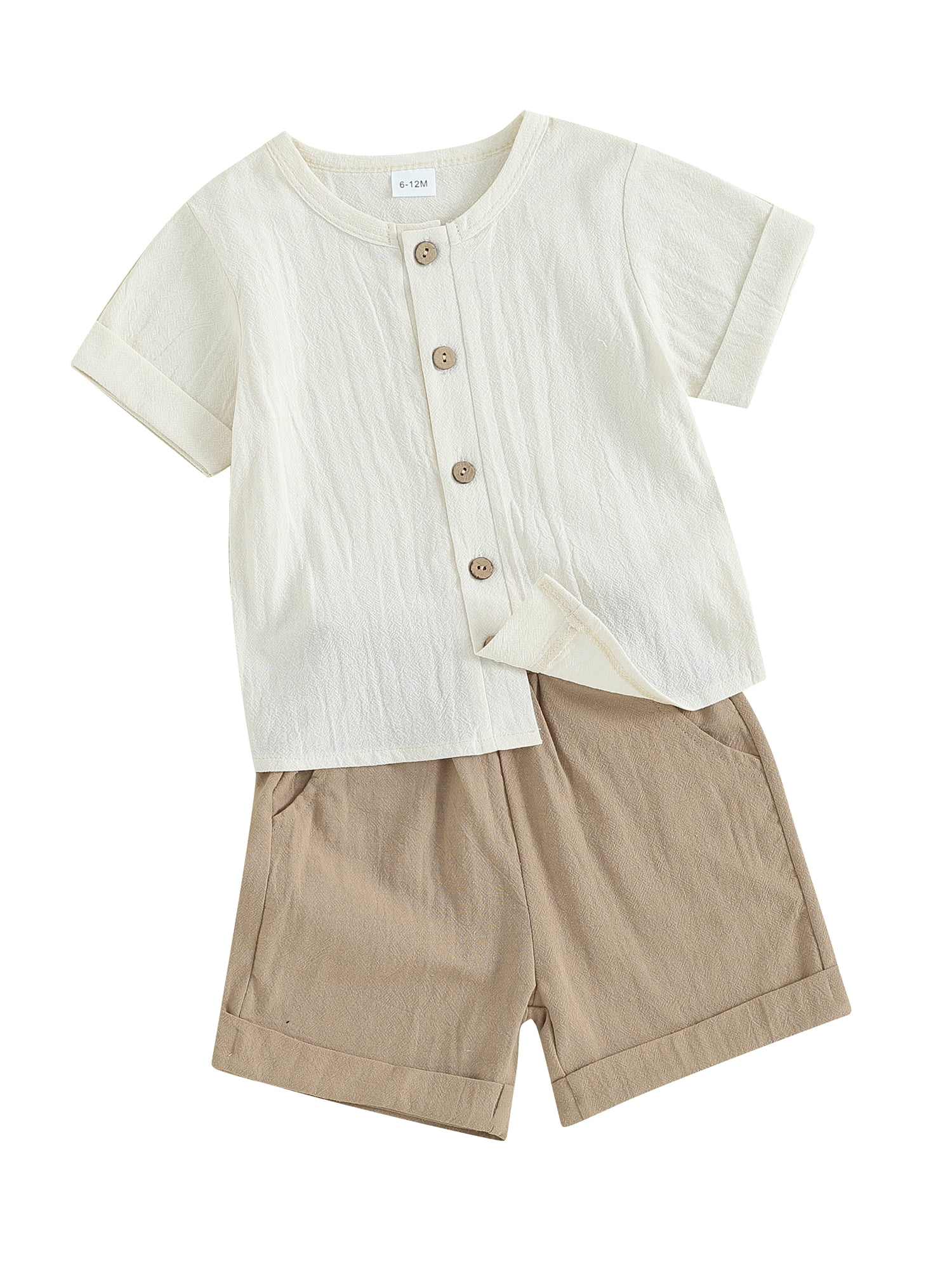 FEORJGP Tollder's Summer Set Infant Baby Round Neck Short Sleeve Shirt ...