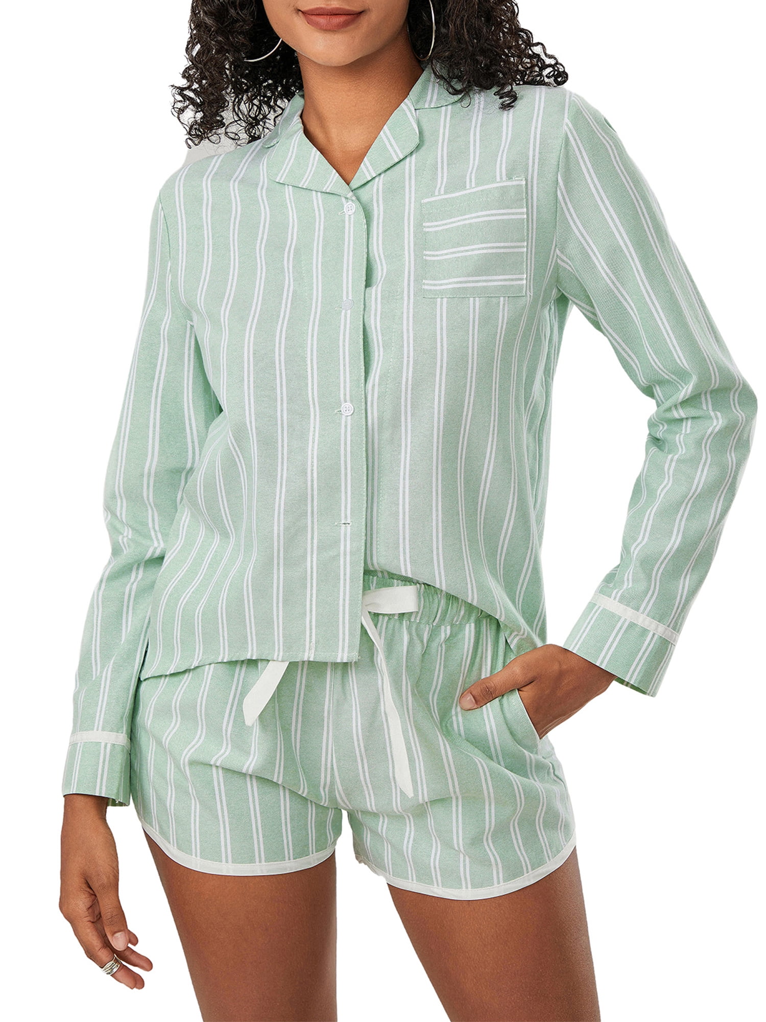 FEORJGP Women's 2 Piece Pajama Set Ladies Casual Loungewear Long Sleeve ...