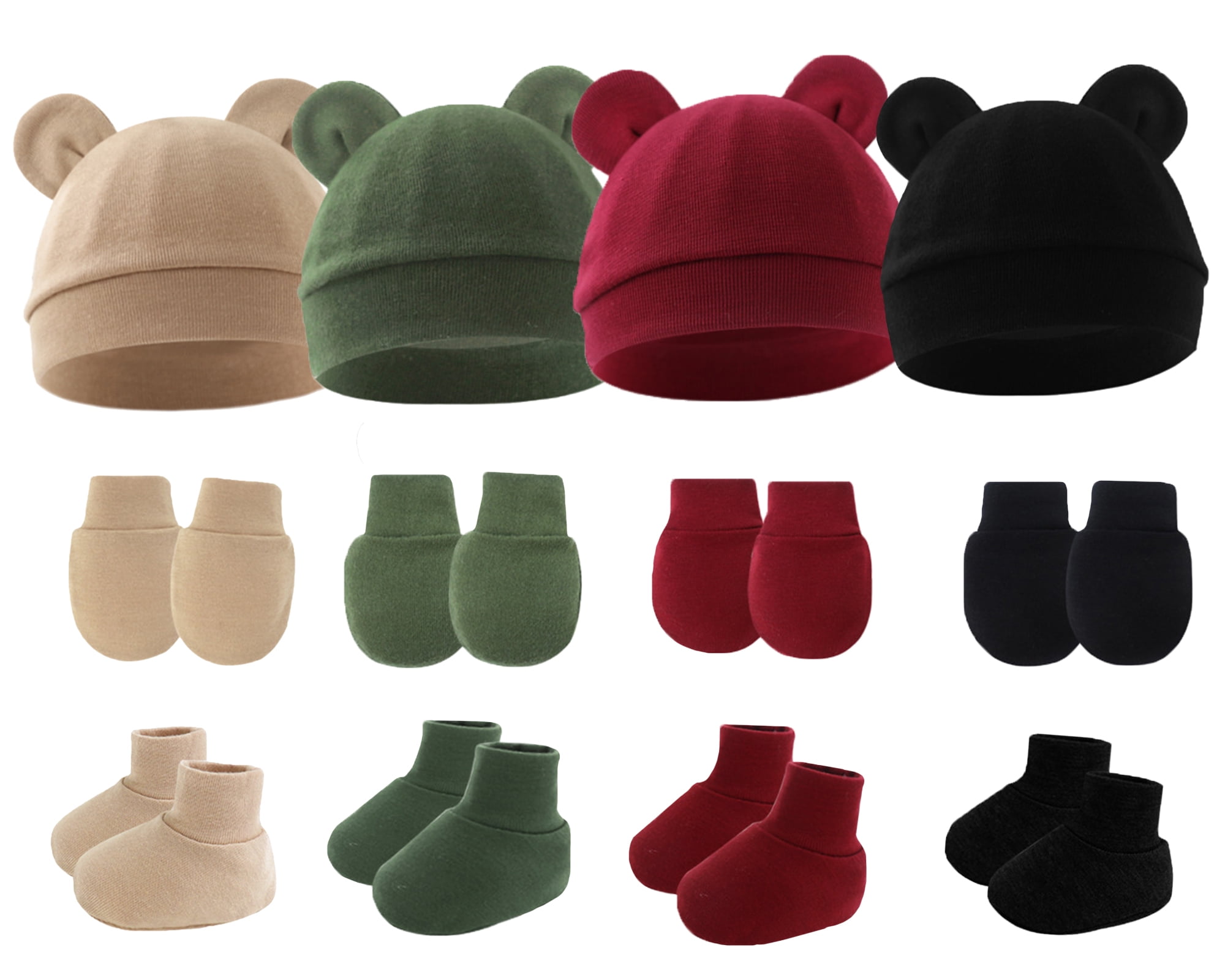 FEOYA Baby Boy Beanie Cap Newborn Hospital Hat Infant Bear Ears Preemie ...