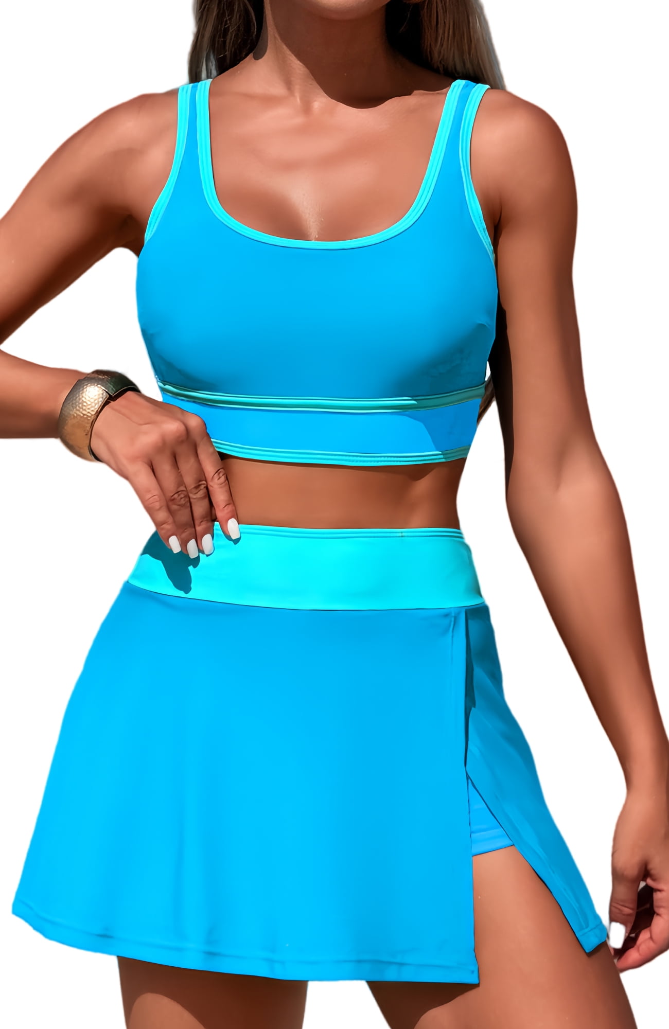 FEOYA' Bikini Sets Push Up for Women Tankini Modest Swimwear Surf Suit ...