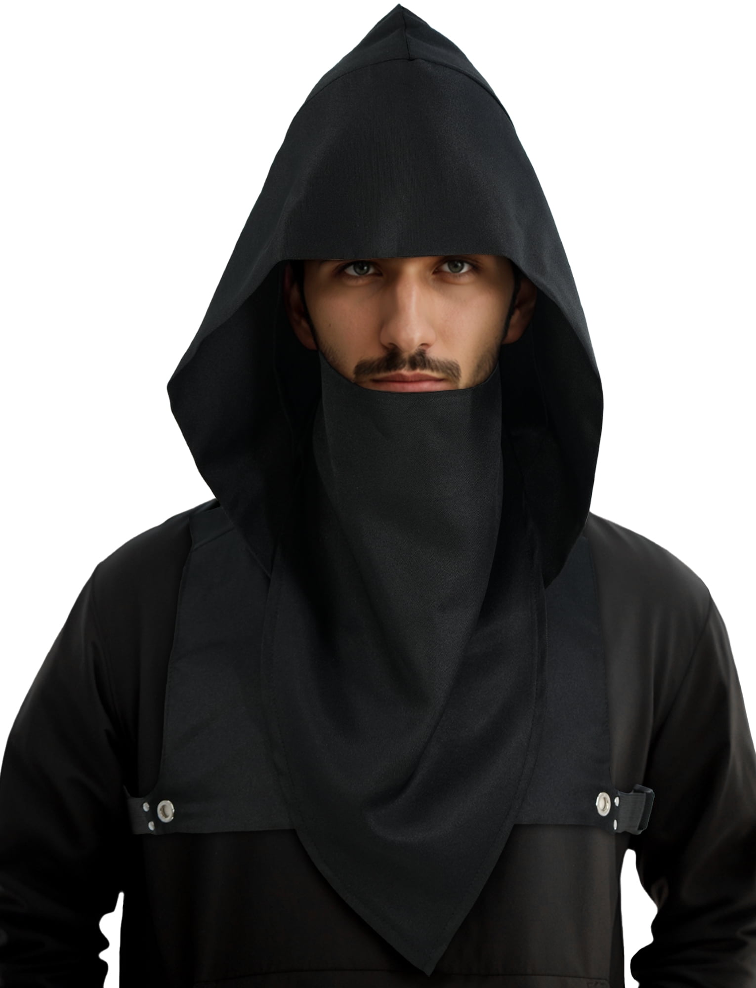 FEOYA Cyberpunk Rogue Cowl Hood Scarf Steampunk Cowl Hat Medieval Cowl ...