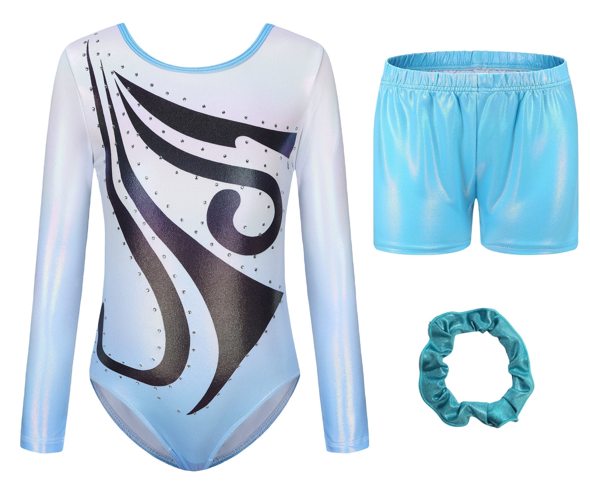 FEOYA Gymnastics Leotards for Girls Kids Gymnastics Long Sleeve ...