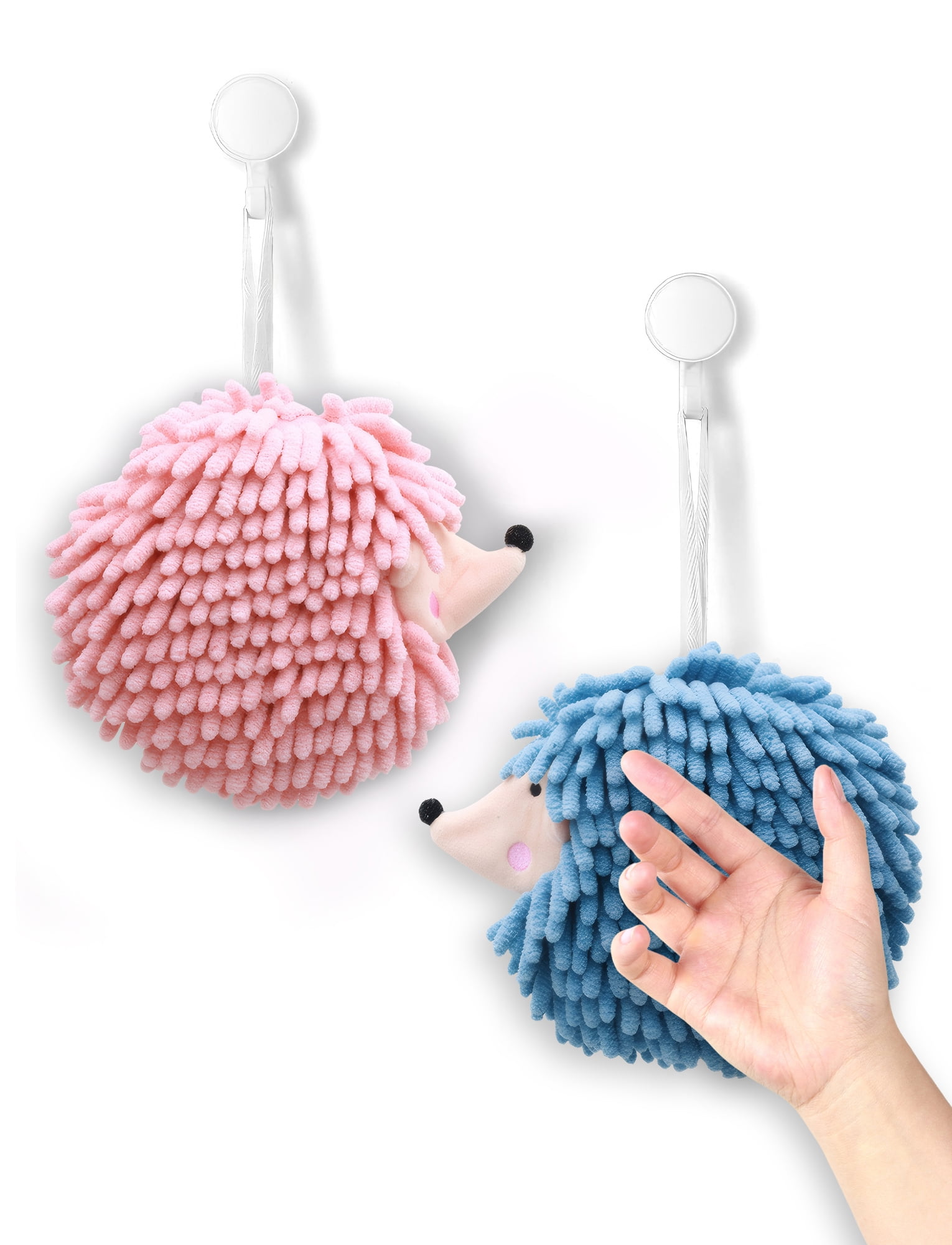 FEOYA Hedgehog Hand Towel Fuzzy Ball Hand Towels for Bathroom Chenille ...