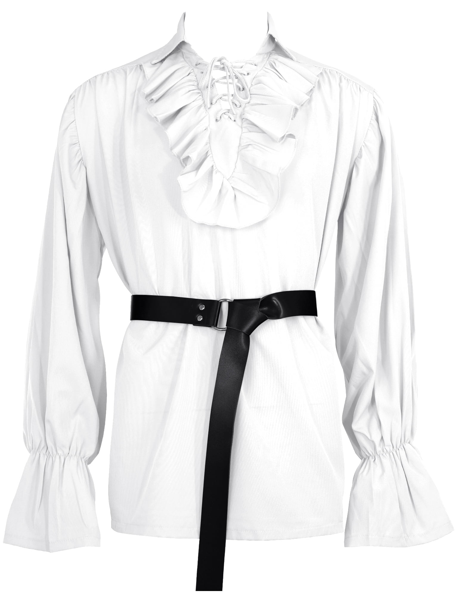 FEOYA Men Victorian Renaissance Shirt Pirate Shirts Ruffle Shirt Long ...