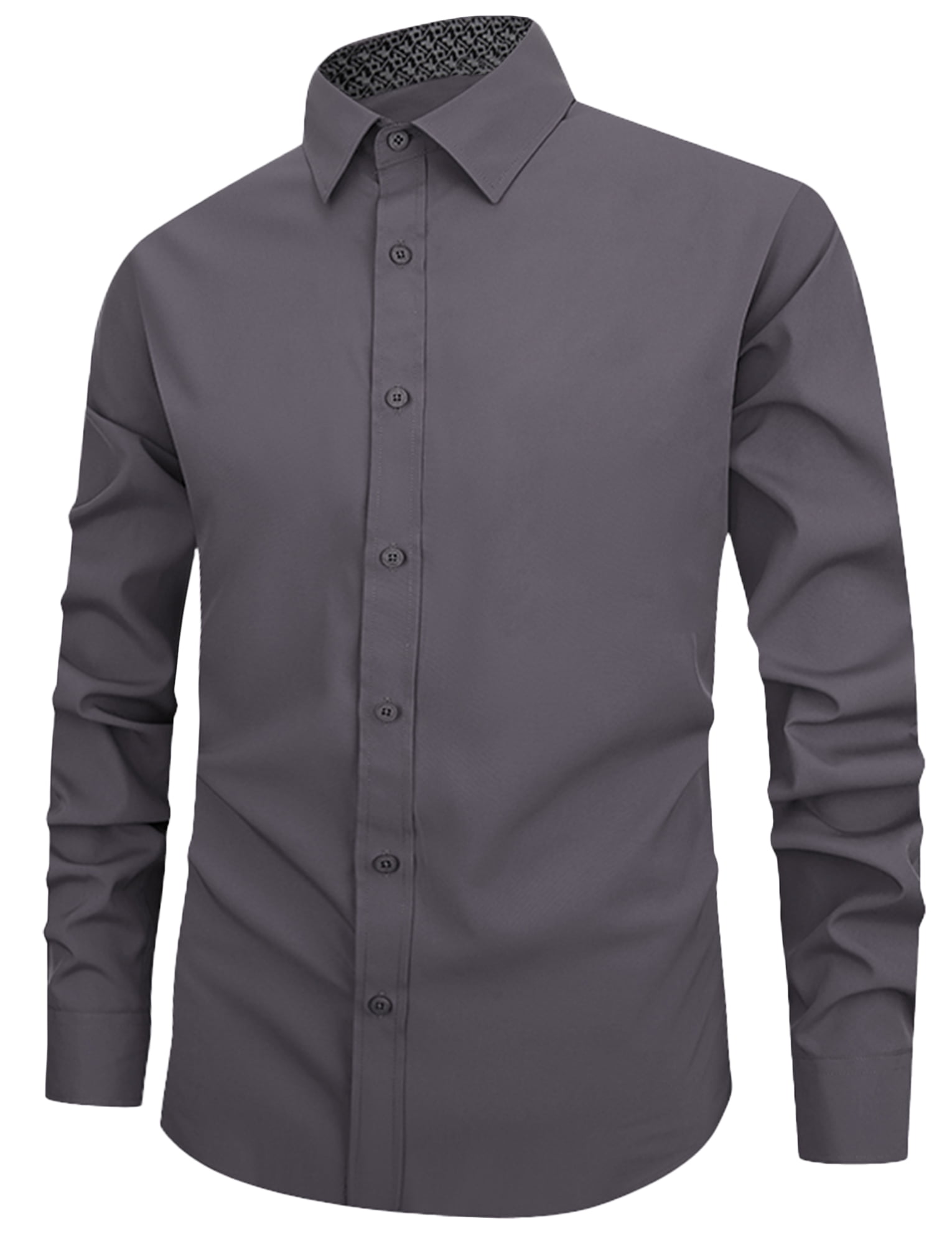 FEOYA Men's Dress Shirts Long Sleeve Casual Business top Stretch Slim Fit Shirts Formal Work ...