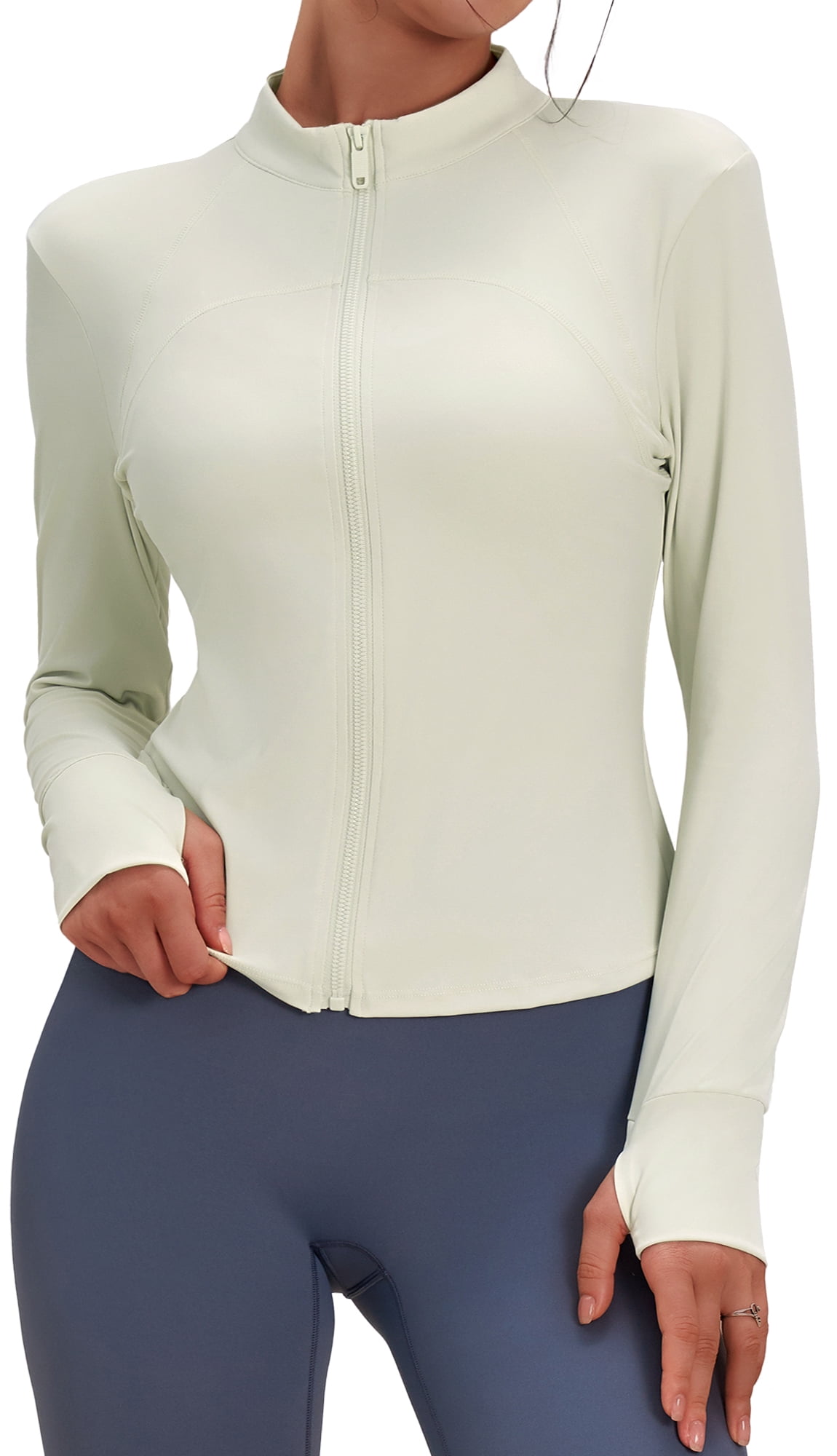 FEOYA Running Workout Jackets for Women Slim Fit Athletic Tops with ...