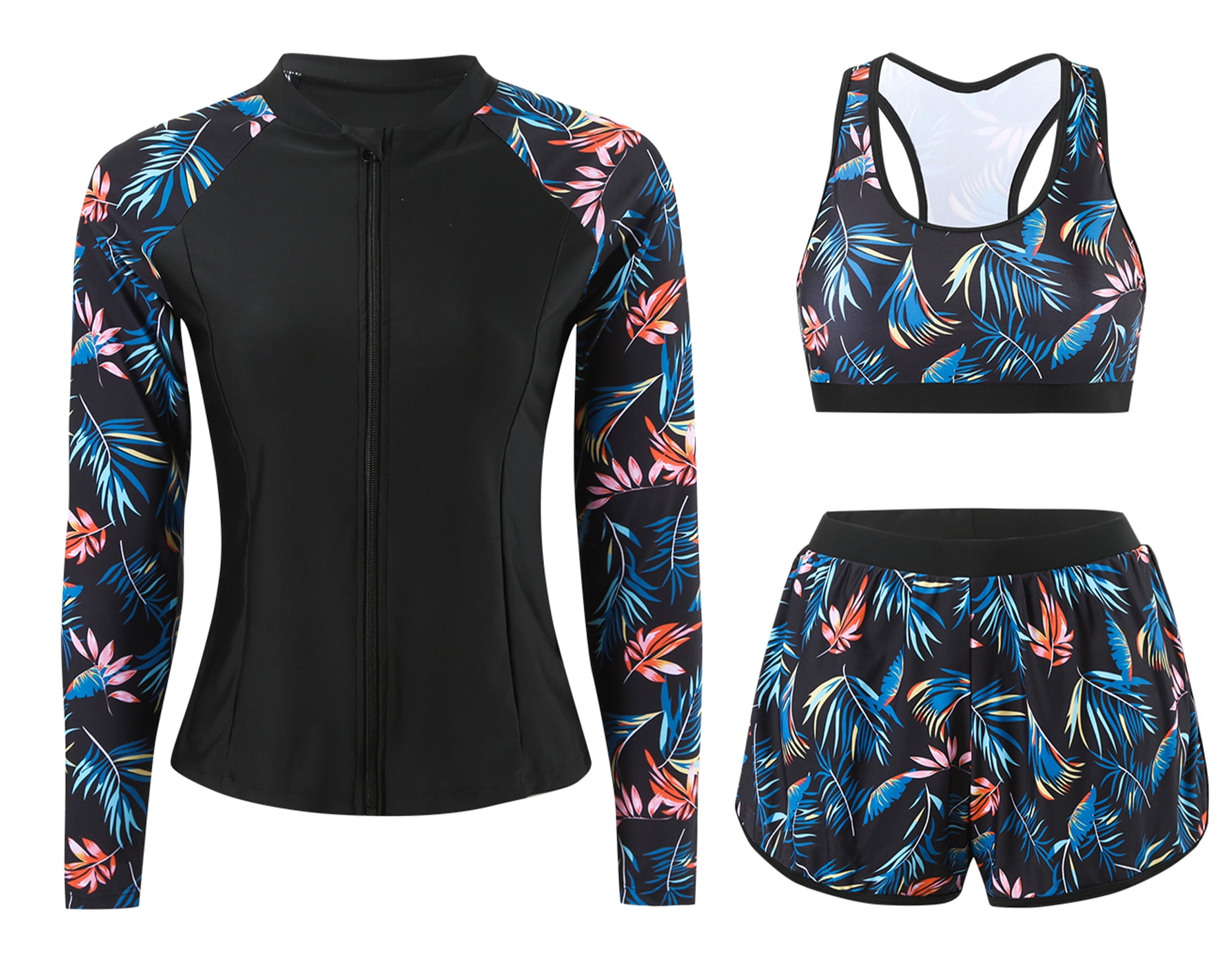 FEOYA Surf Suit Women Tankini Swimsuits Modest Swimwear Rash Guards ...