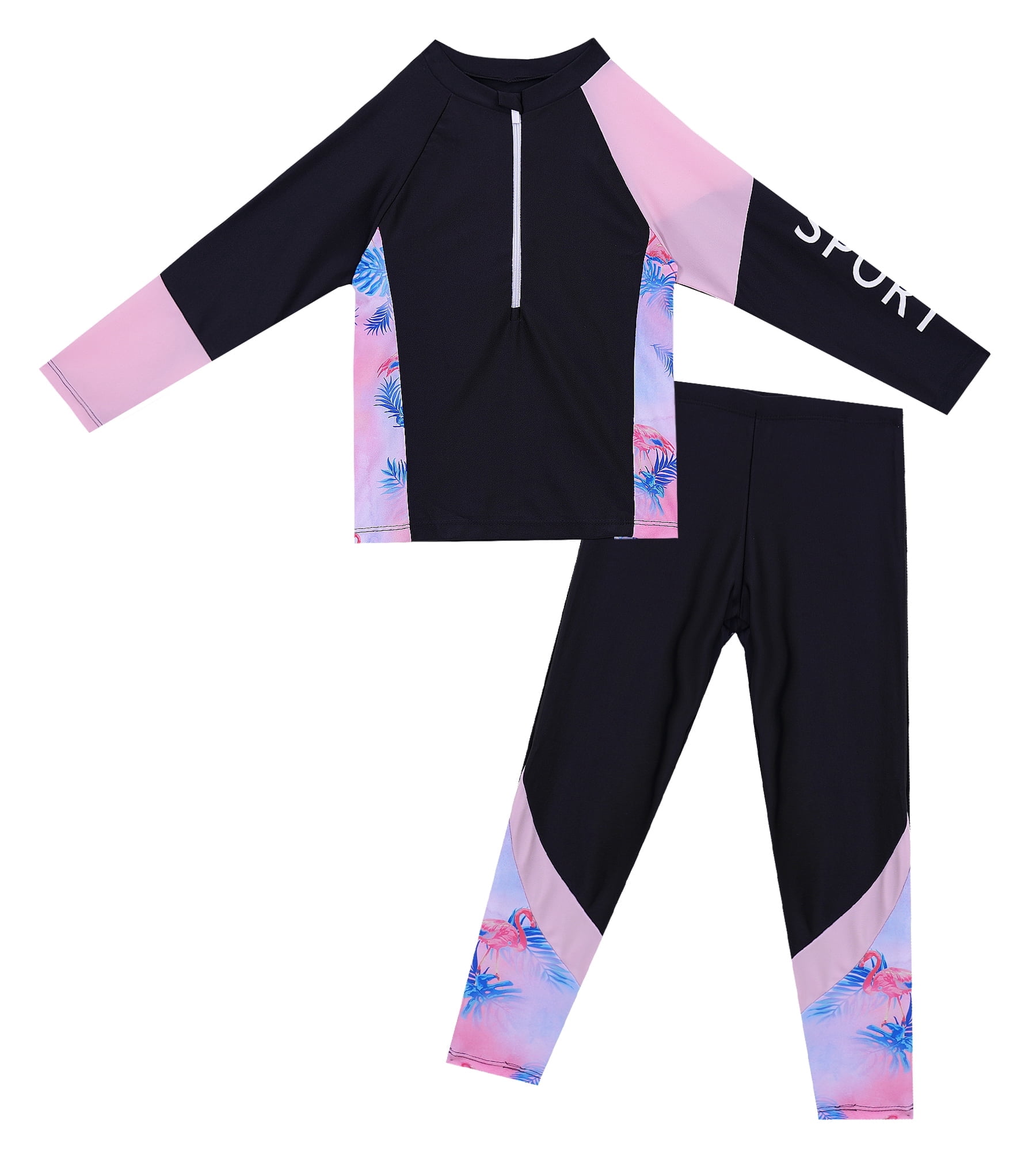 Happy Cherry Two Piece Swimsuit for Girls Long Sleeve Quick Dry Rash ...