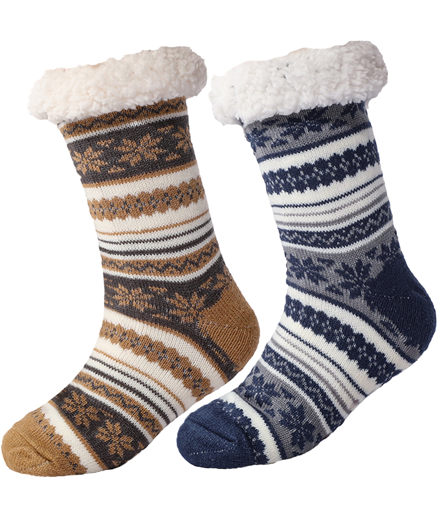 FEOYA Warm Slipper Socks for Men Thermal Winter Socks Grip Socks ...