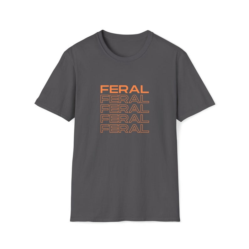 FERAL Graphic T-Shirt, Grunge Style Retro Tee, Funny Unhinged Humor ...