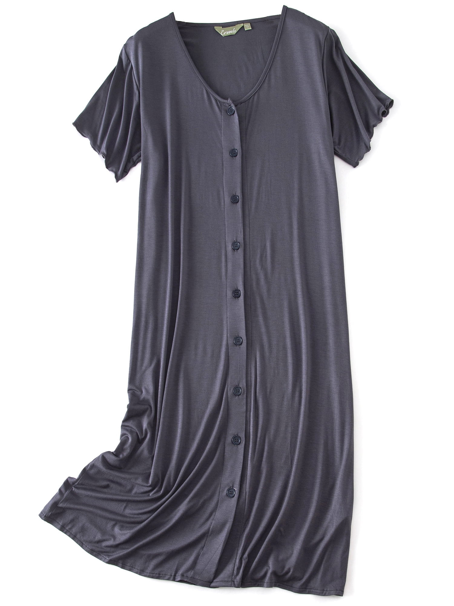 FEREMO Nightgowns for Women Button Down Night Dress Modal Sleep Shirt ...