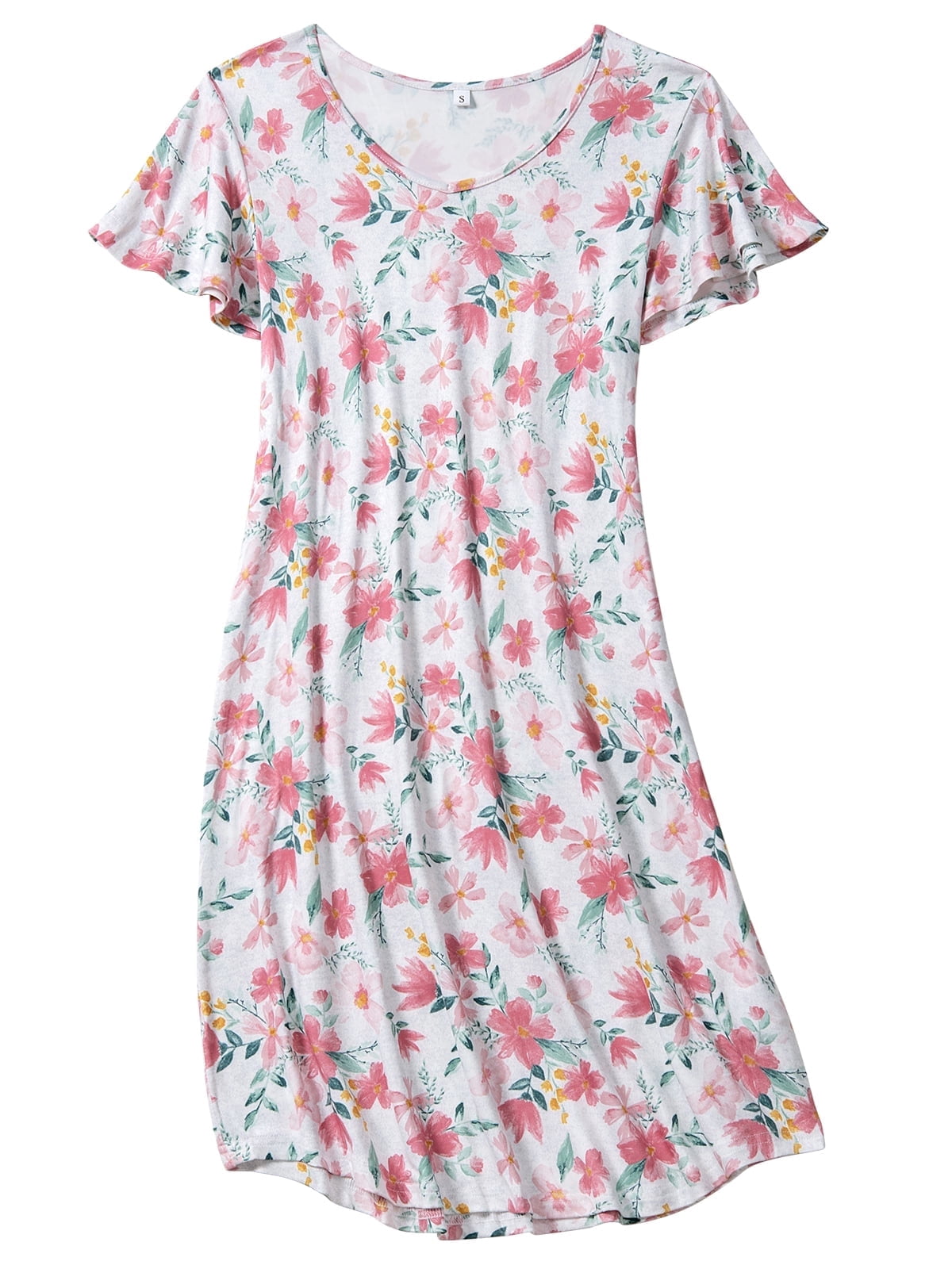 FEREMO Nightgowns for Women V Neck Casual Nightshirt Comfy Sleepshirt ...