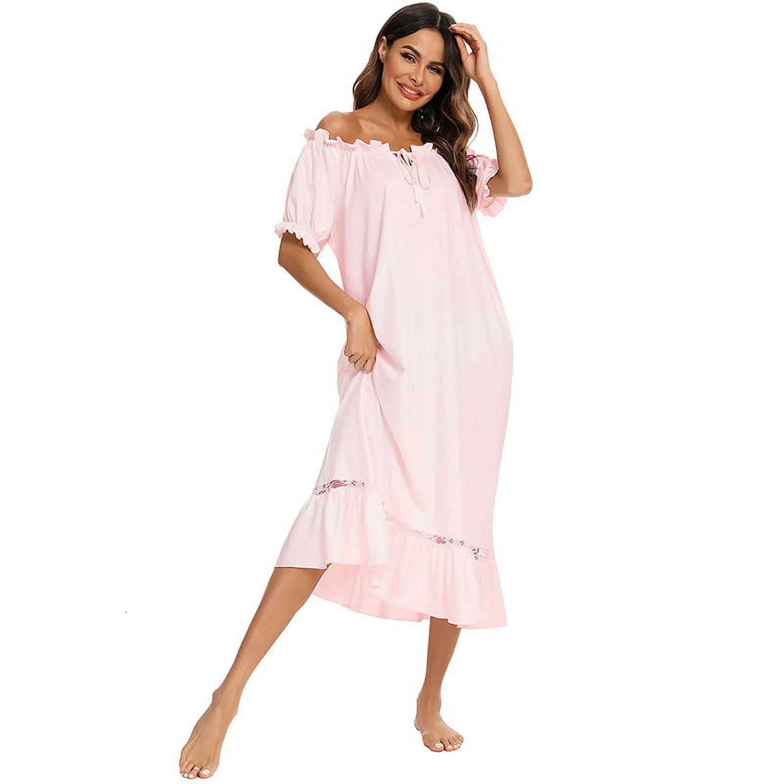 FEREMO Plus Size Long Sleep Shirt Womens Sleepwear for Women - Walmart.com