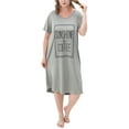 FEREMO Plus Size Nightgowns for Women, V Neck, Short Sleeve Sleepwear ...