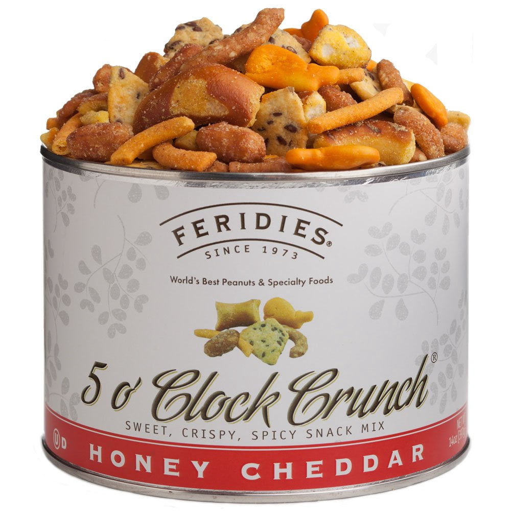 FERIDIES Honey Cheddar 5 AKF18 O'Clock Crunch Gourmet Snack Mix Tin, 14 ...