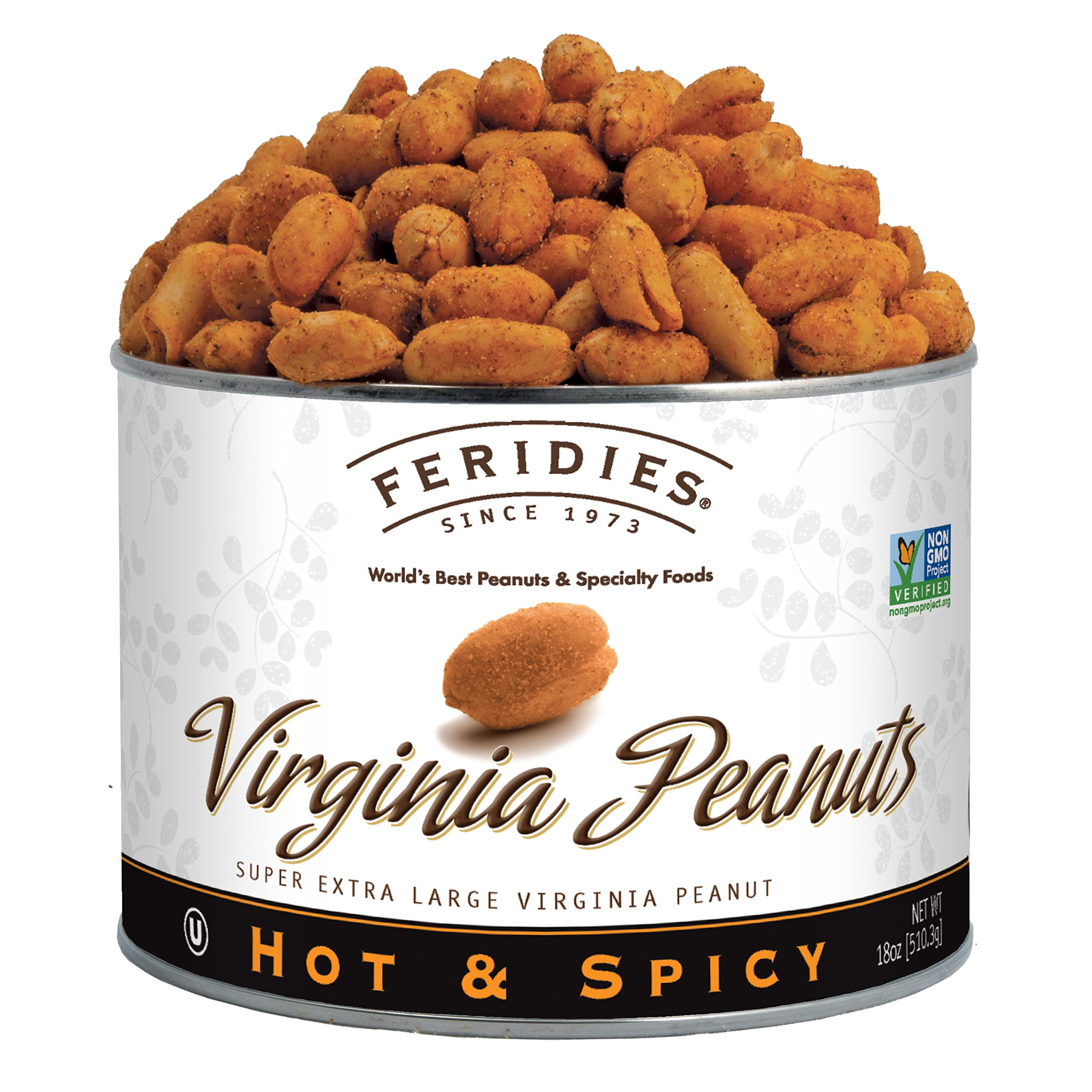 FERIDIES Super Extra Large BDF32 Hot and Spicy Virginia Peanuts, 18oz ...