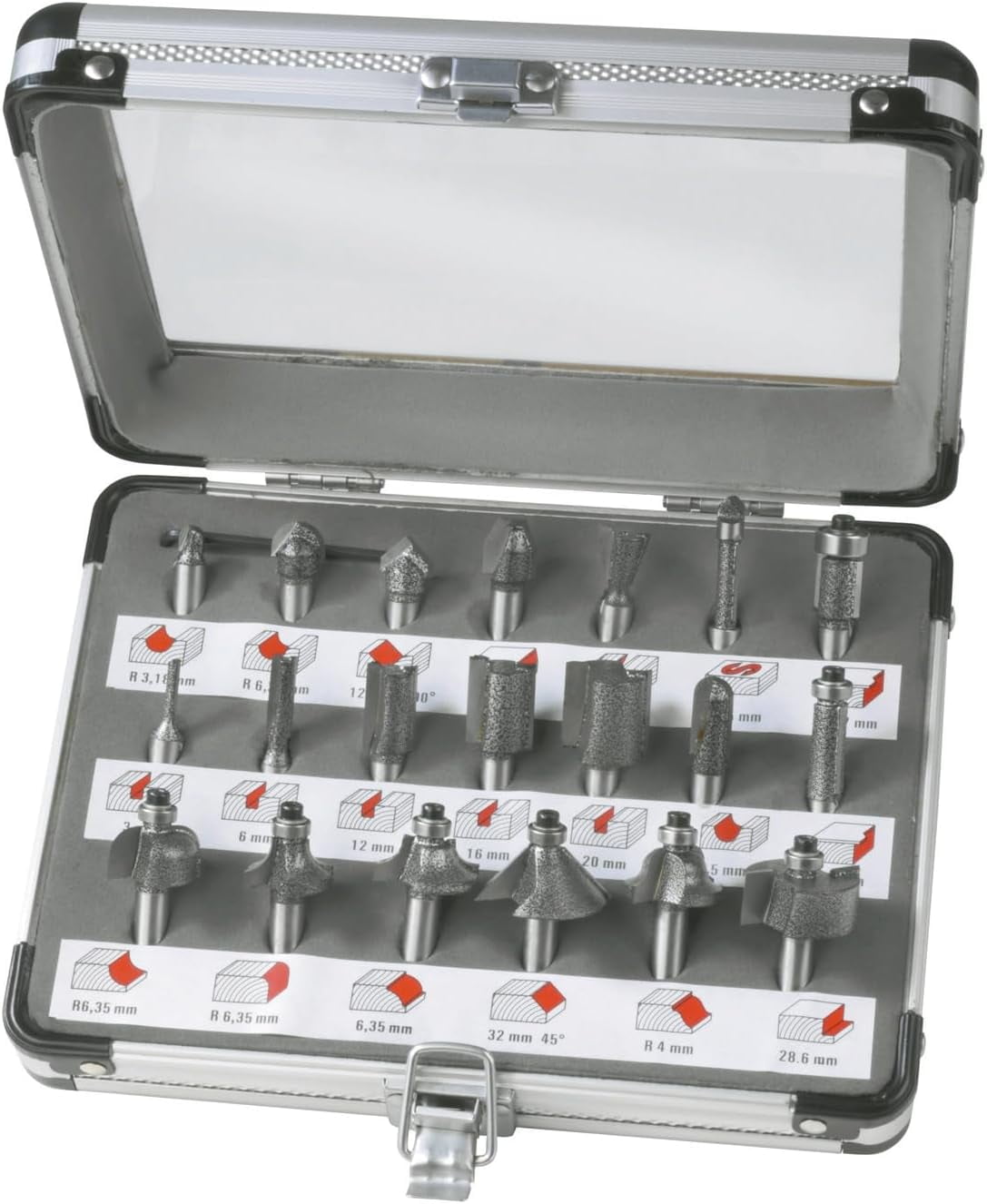 FERM Set of 20 Router Cutters with Aluminium Case - Walmart.com