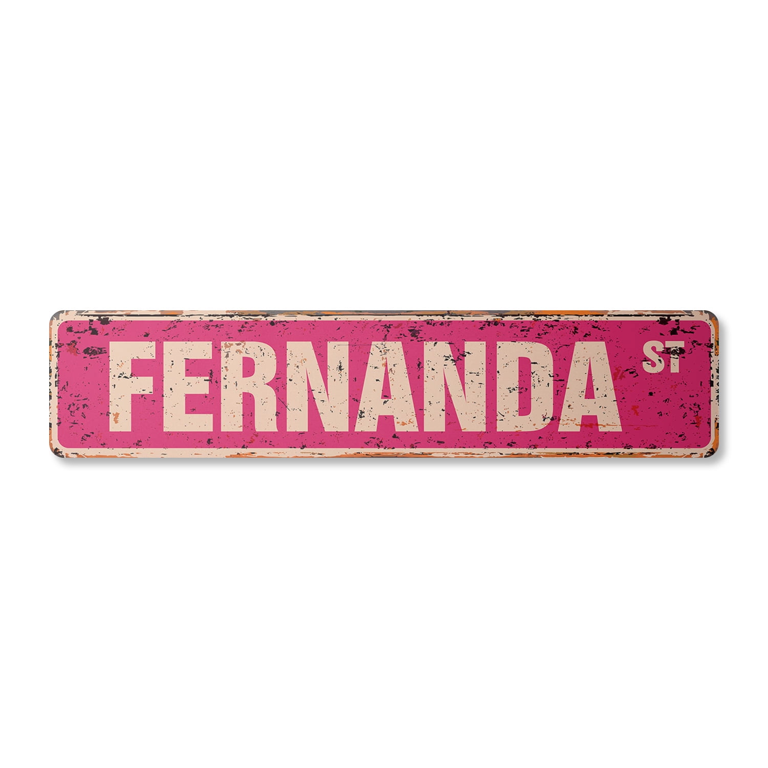 FERNANDA Vintage Plastic Street Sign Childrens Name Room Sign | Indoor ...