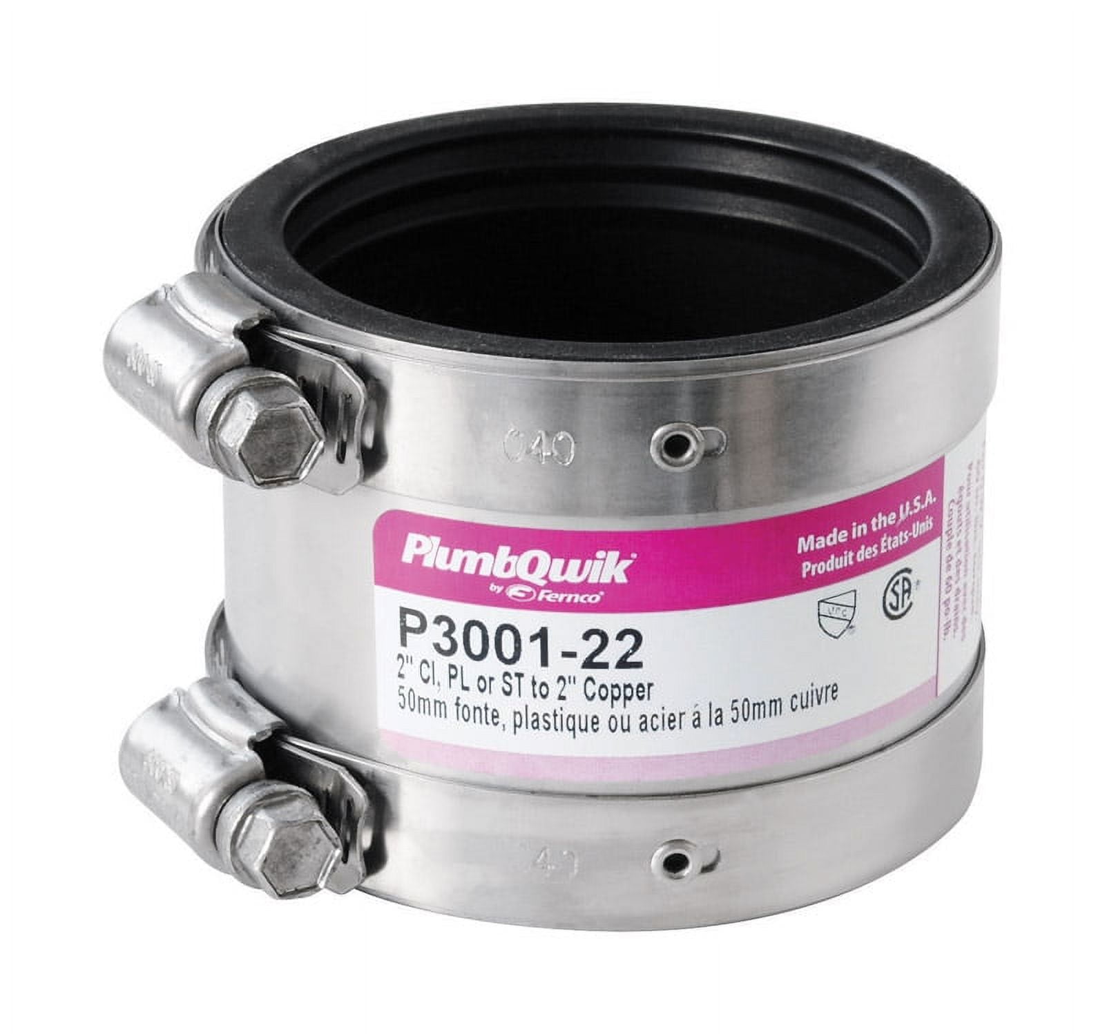 Fernco Shielded Coupling Pipe Fitting - For 2 In Pipe Size - Neoprene ...