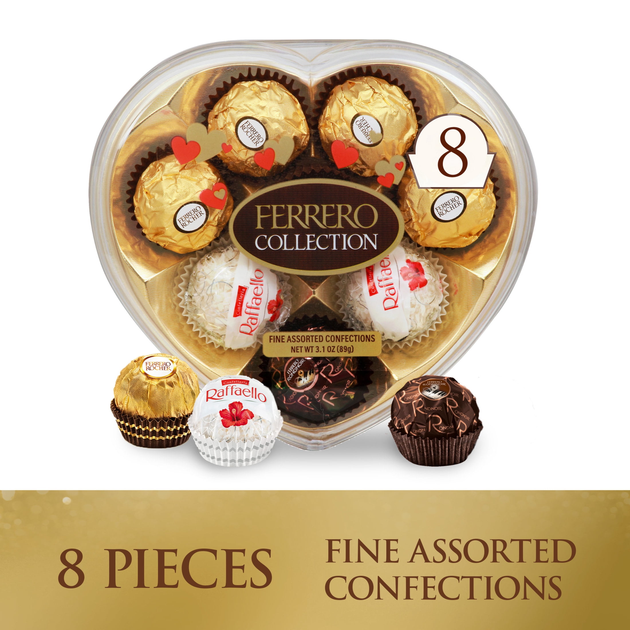 Ferrero Collection Valentine's Day Heart Gift Box, 8 Assorted Hazelnut ...
