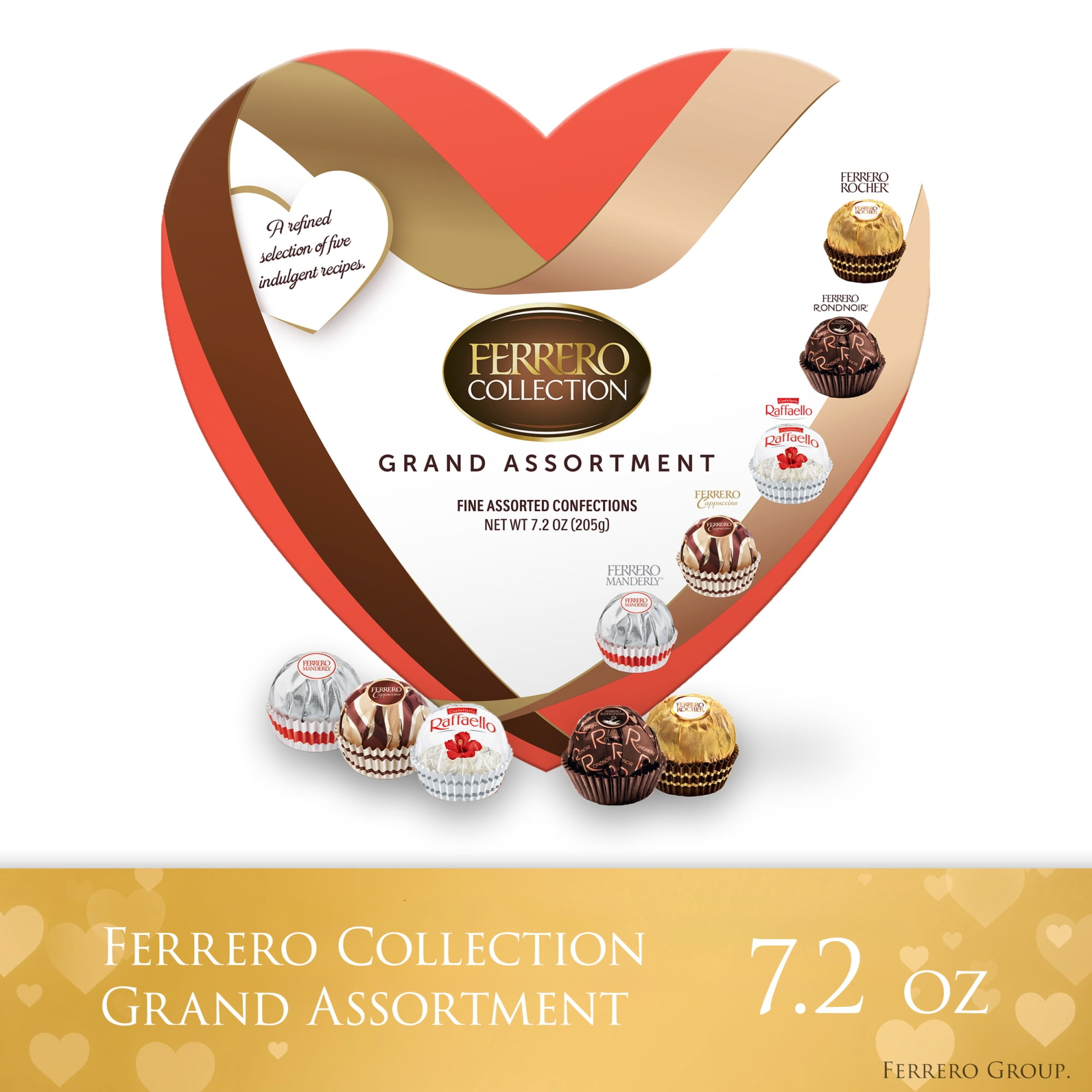 FERRERO COLLECTION Fine Assorted Confections Heart Box, 7.2 oz / 205 g ...