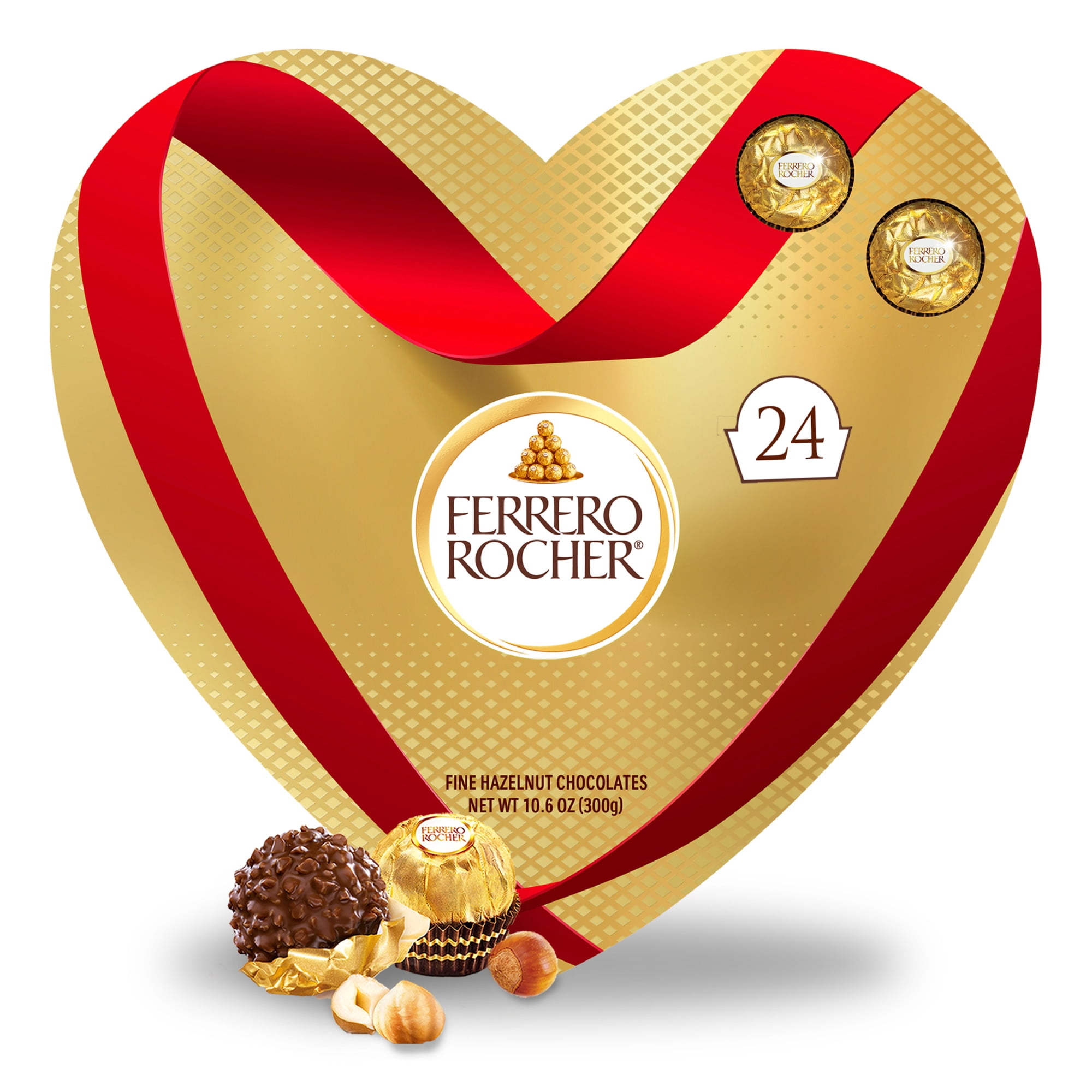 Ferrero Rocher Fine Hazelnut Chocolates, Valentine’s Day Heart Gift Box ...