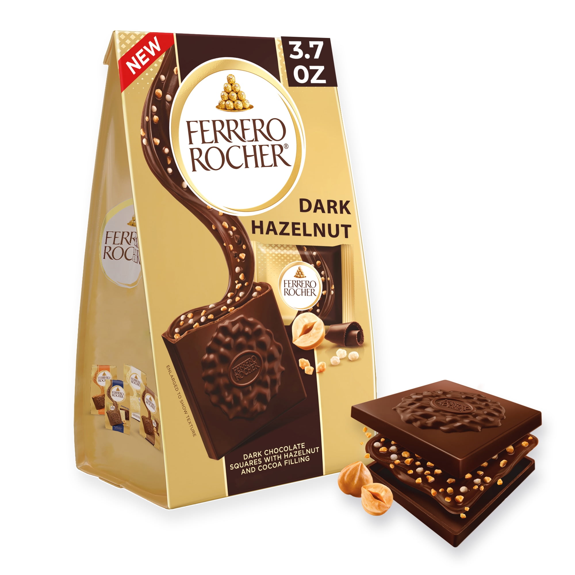 Ferrero Rocher Premium Dark Hazelnut chocolate squares, Individually ...