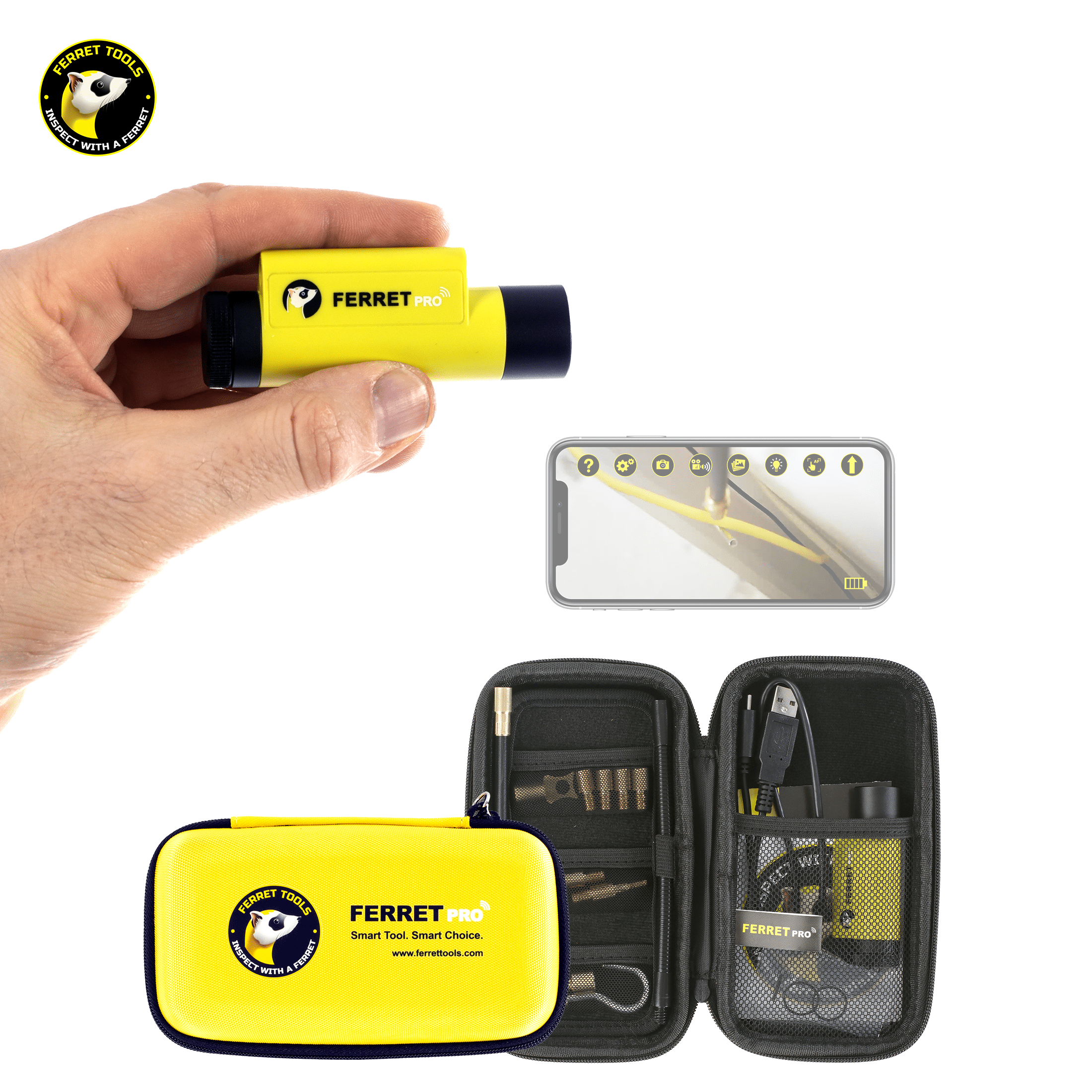 Ferret Pro Wireless Inspection Camera, Cable Pulling Tool with Super ...