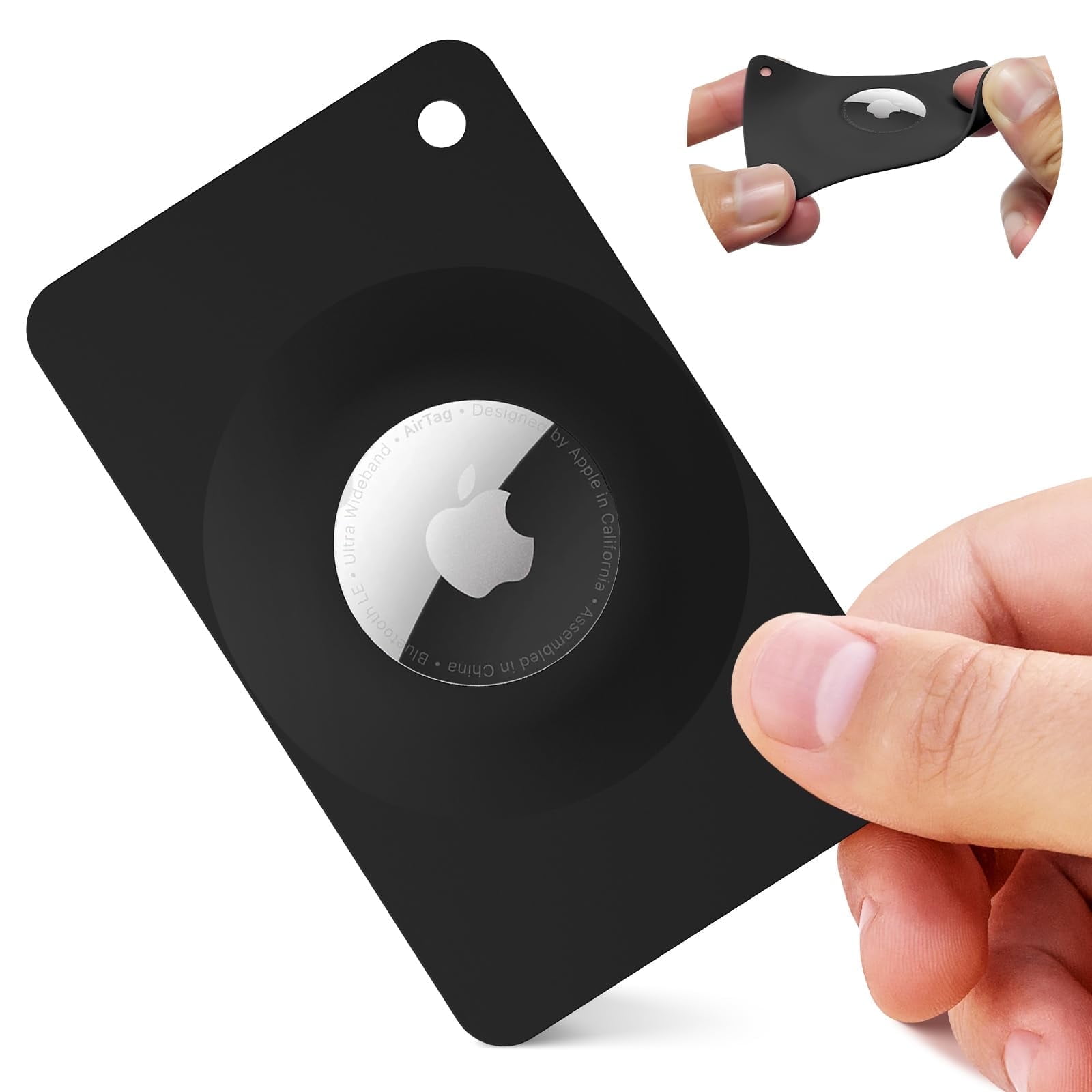 FERSWE Ultra-Thin Silicone AirTag Wallet Card Holder – Secure Apple AirTag in Wallets, Purses ...